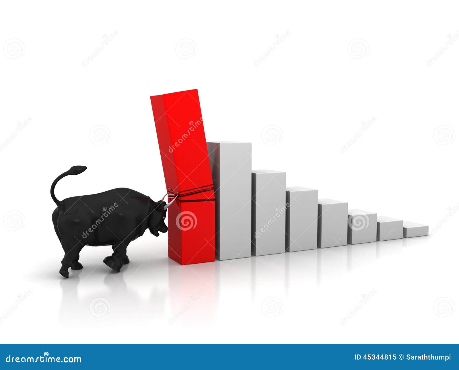 Business graph with bull stock illustration. Illustration of data ...