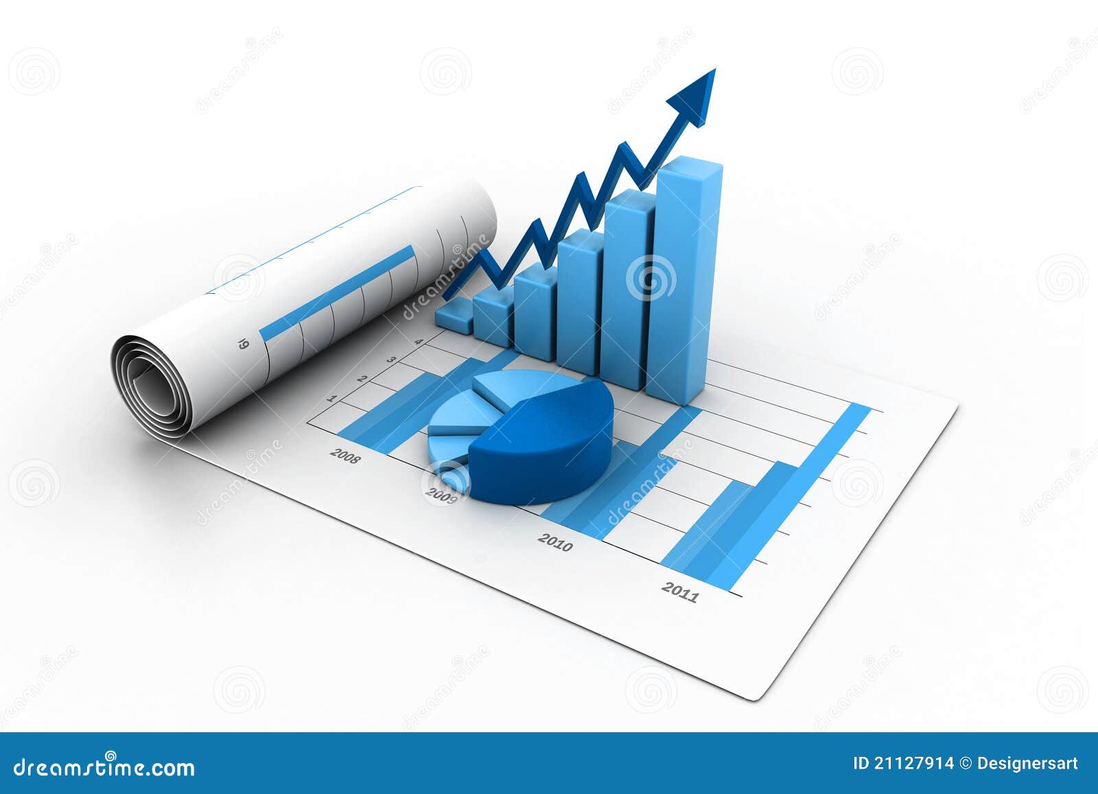 Business graph with chart stock illustration. Illustration of chart ...
