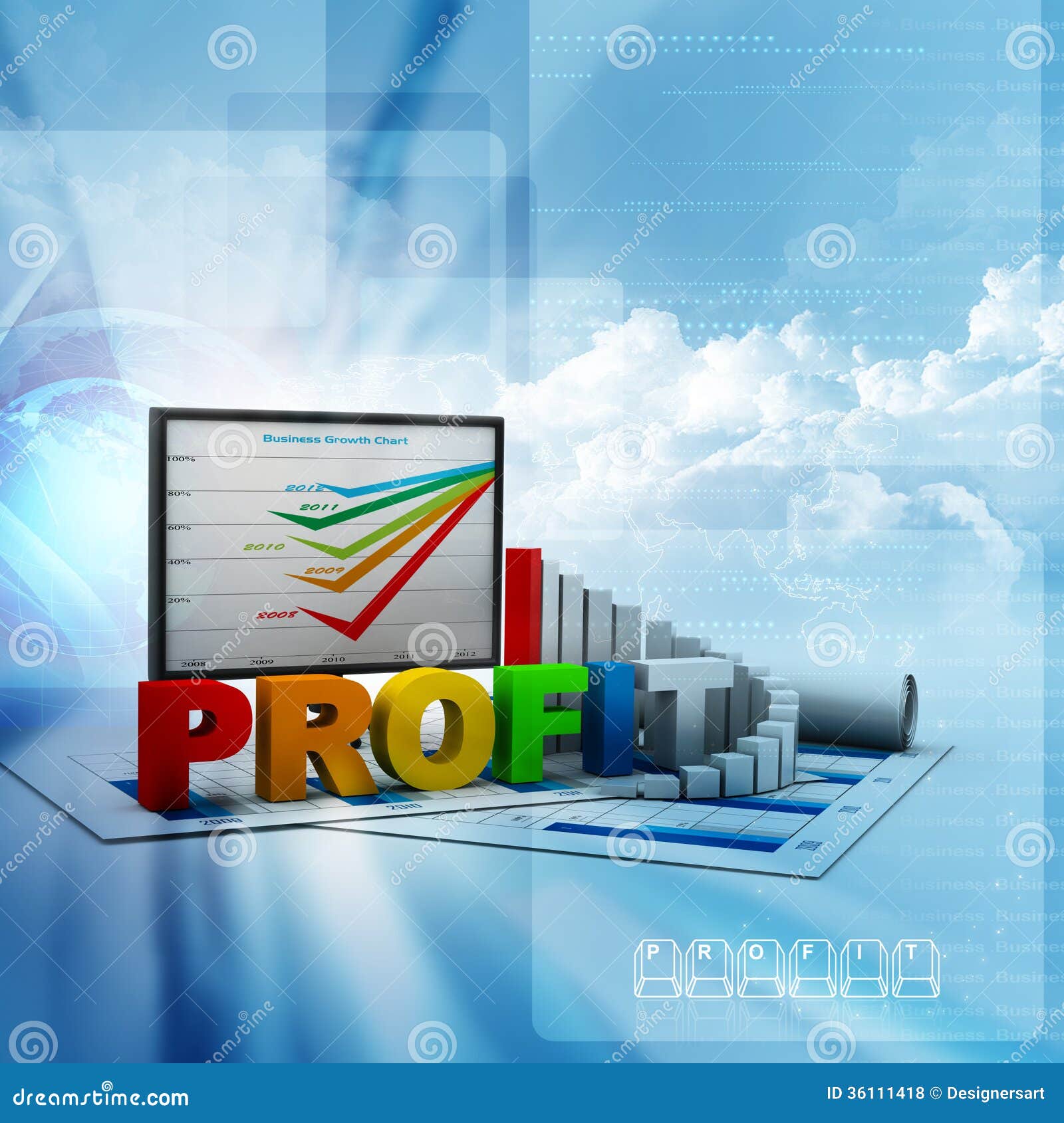 Business graph and chart stock illustration. Illustration of financial ...