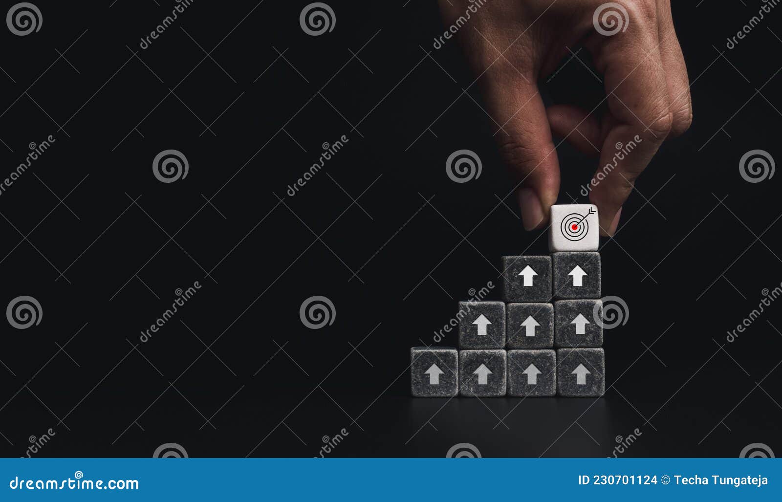 Business Graph Chart with Cube Blocks. Stock Photo - Image of arrow ...