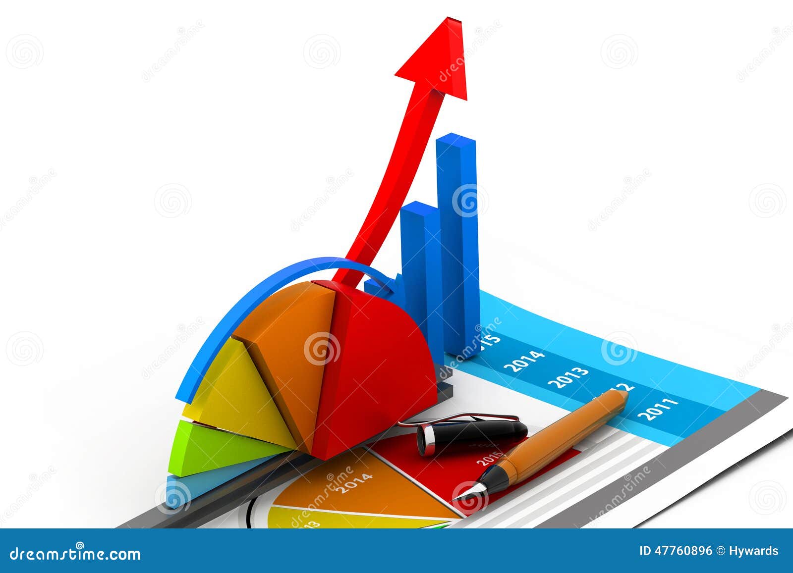 Business graph and chart stock illustration. Illustration of increase ...