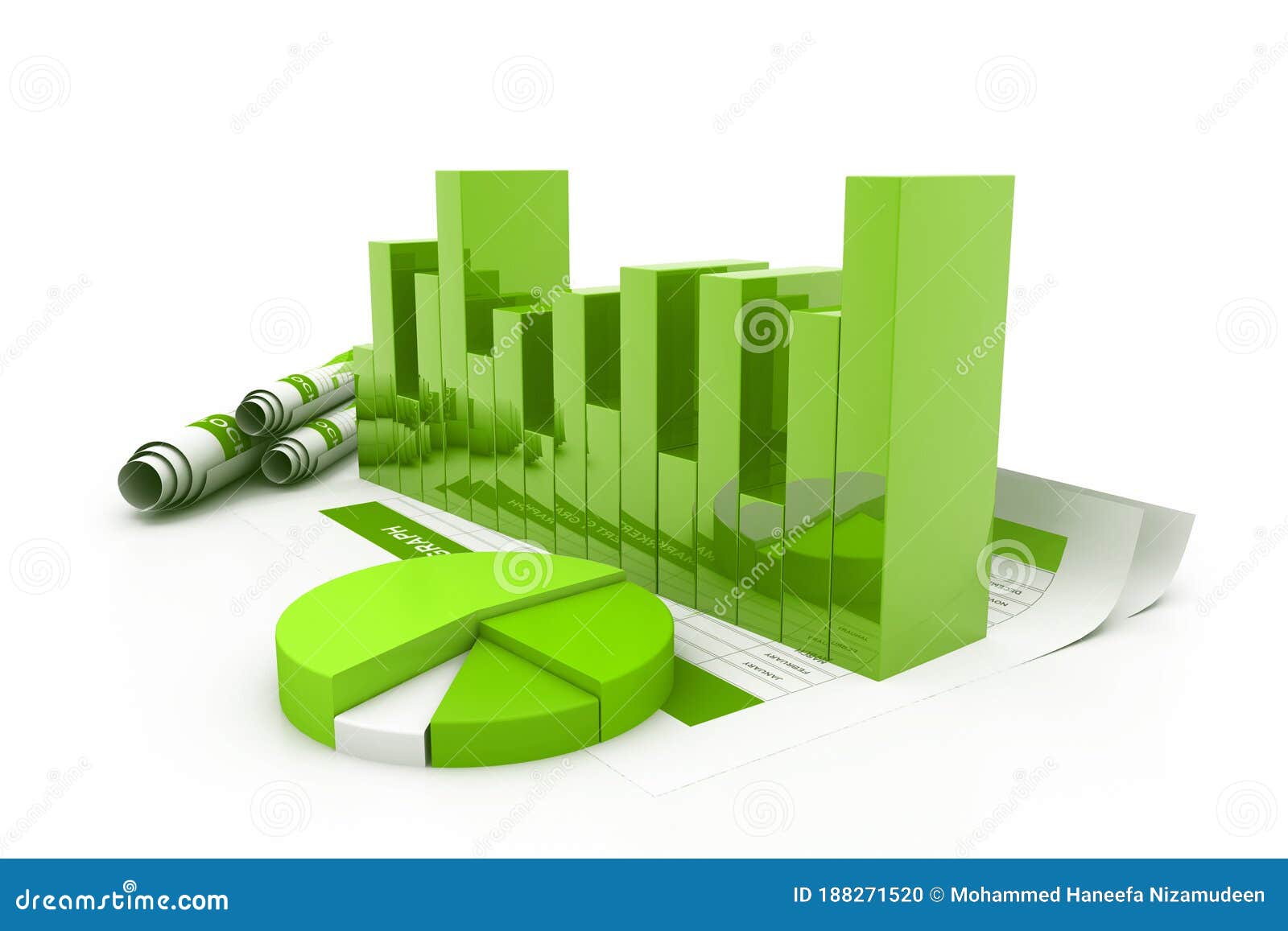 Business graph with chart stock illustration. Illustration of business ...