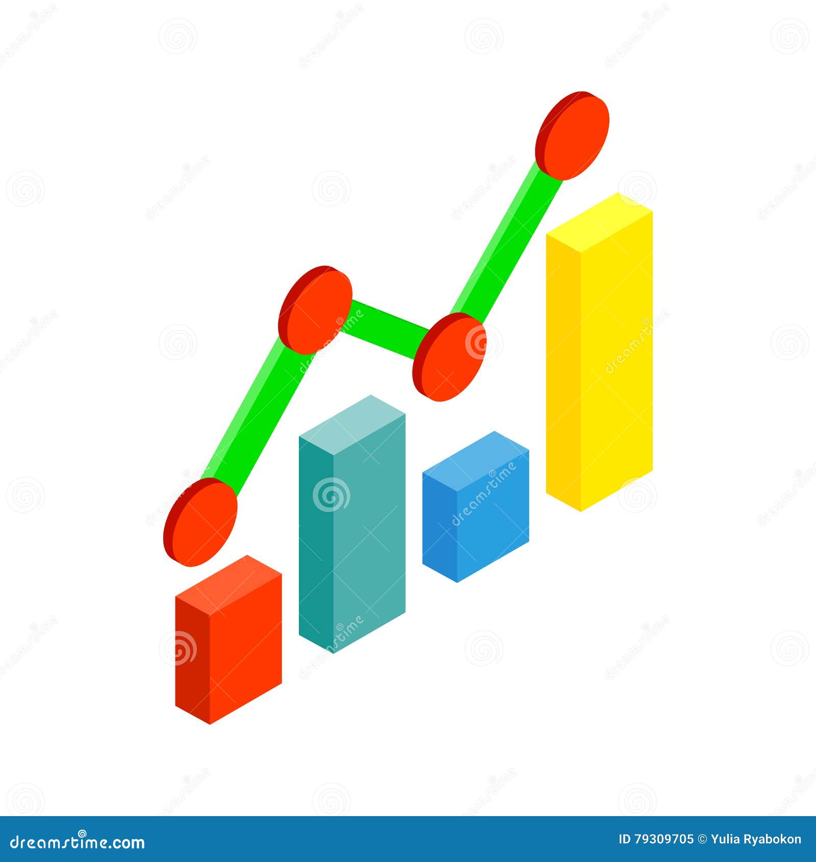 Business Graph and Chart Icon, Isometric 3d Style Stock Vector ...