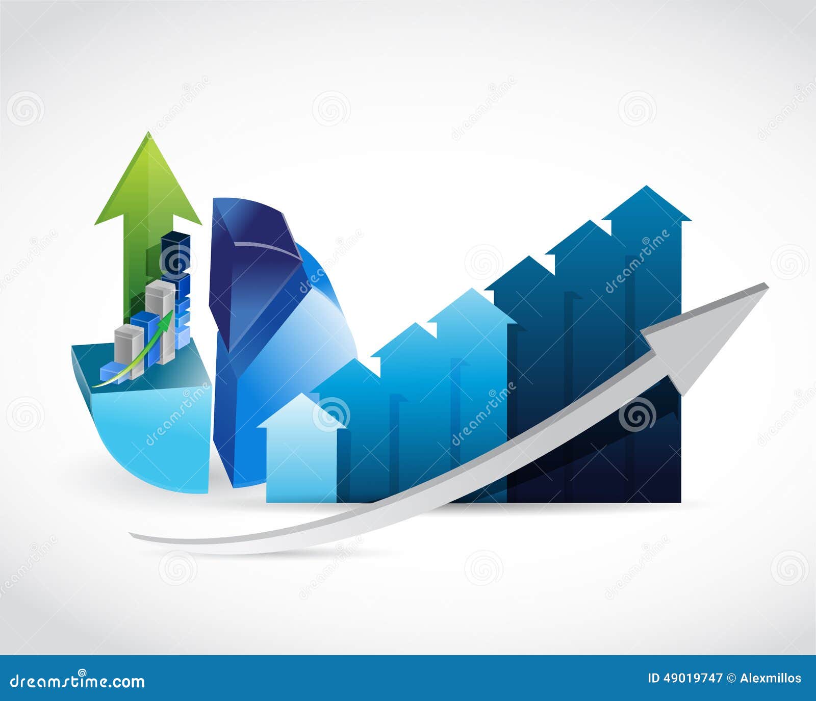 Business Graph and Chart Illustration Stock Illustration - Illustration ...