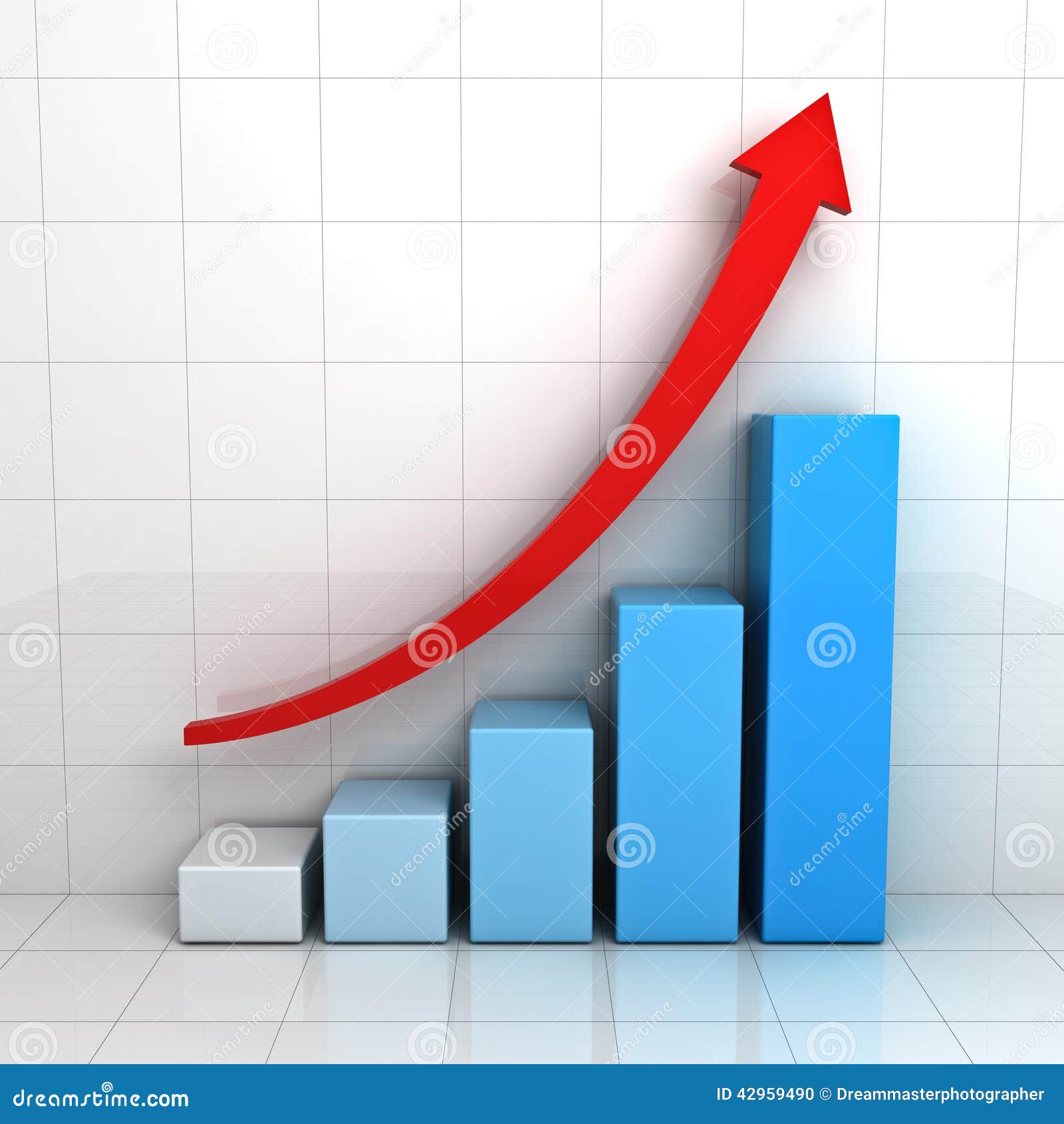Business Graph Chart with Red Rising Arrow Stock Illustration ...