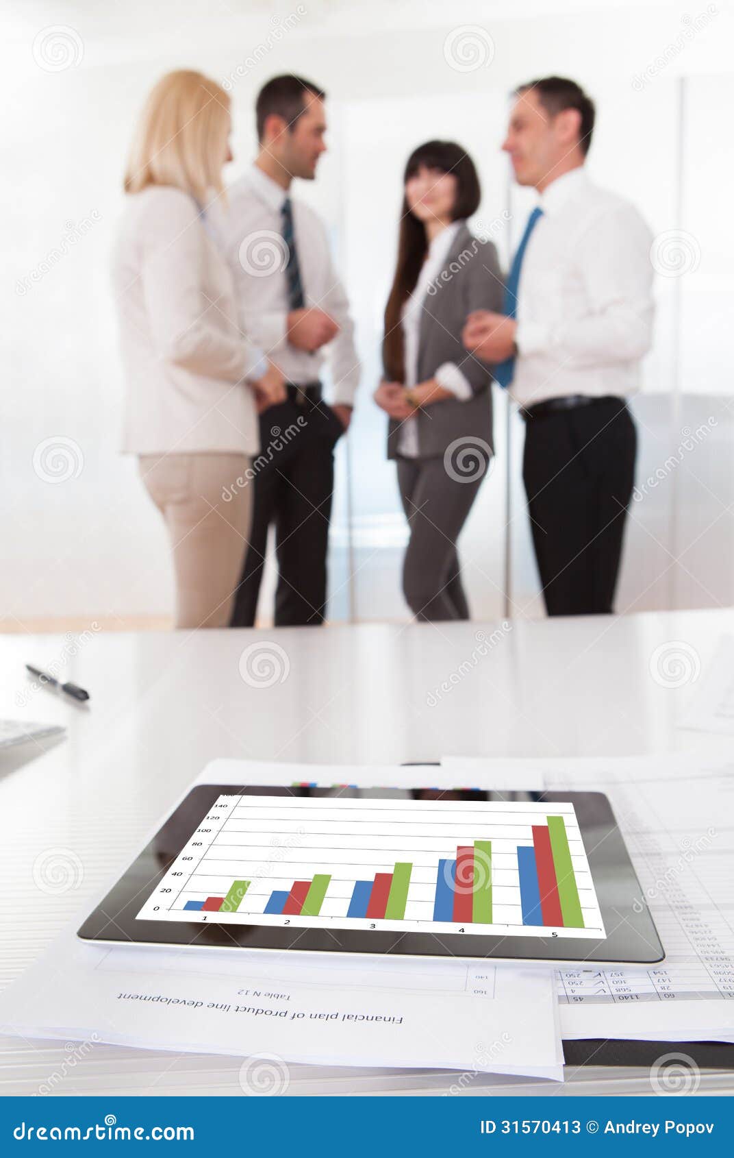 Business Graph Chart on a Table Stock Image - Image of notebook ...