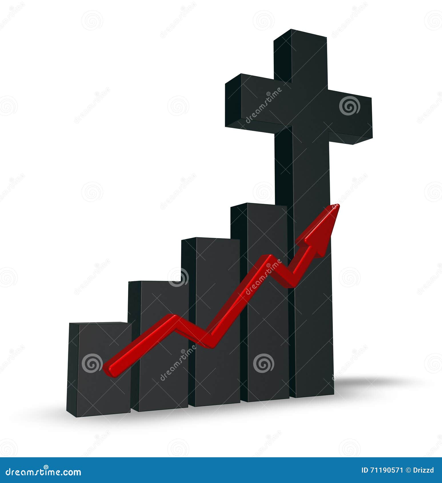 Business Graph with Christian Cross Stock Illustration - Illustration ...