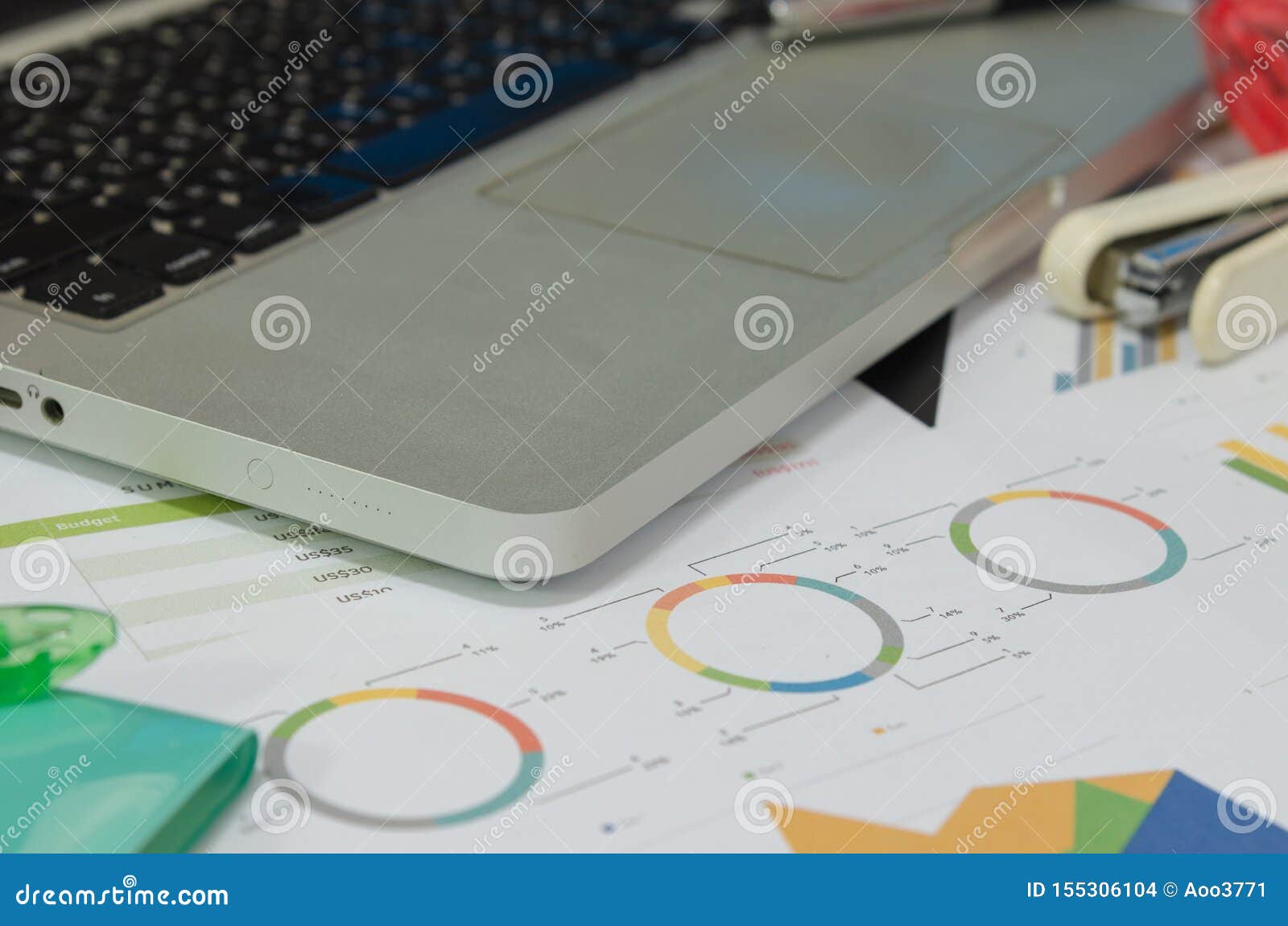 Business Graph and Computer Laptop Stock Photo - Image of chart ...