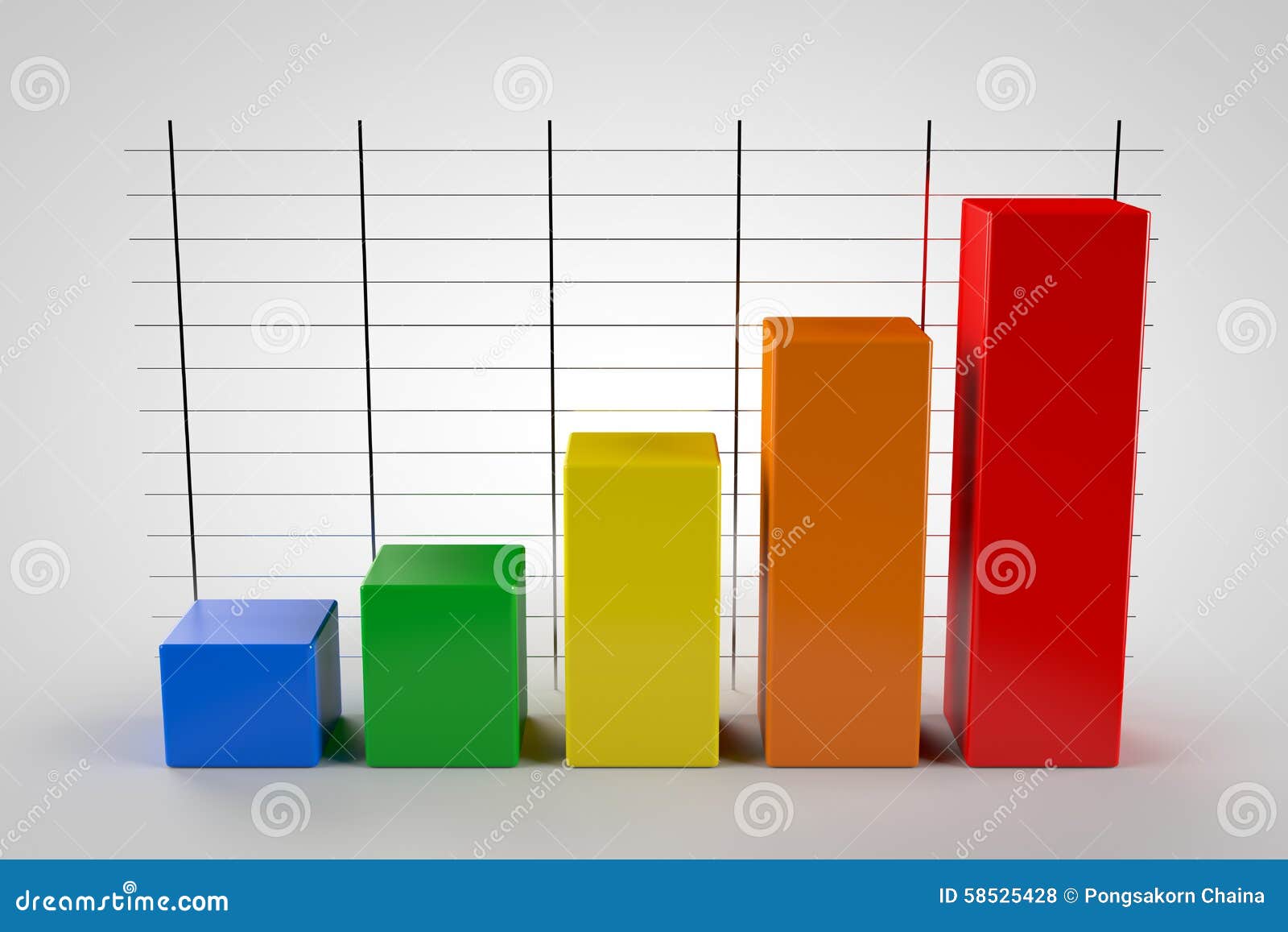 Business Graph 3d Model on White Background Stock Illustration ...