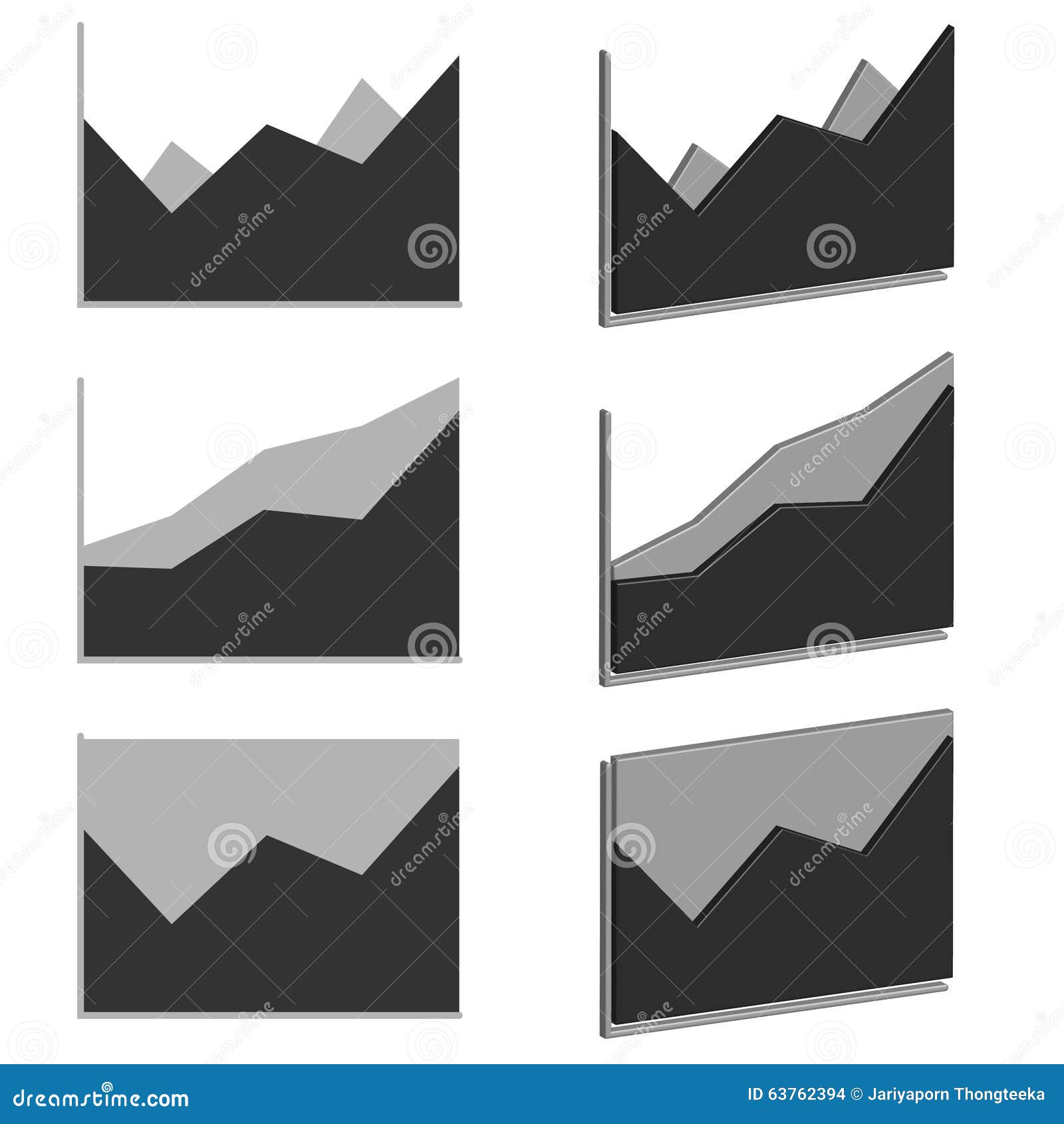 Business Graph Diagram Chart Icon Set for Design Presentation in , Area ...