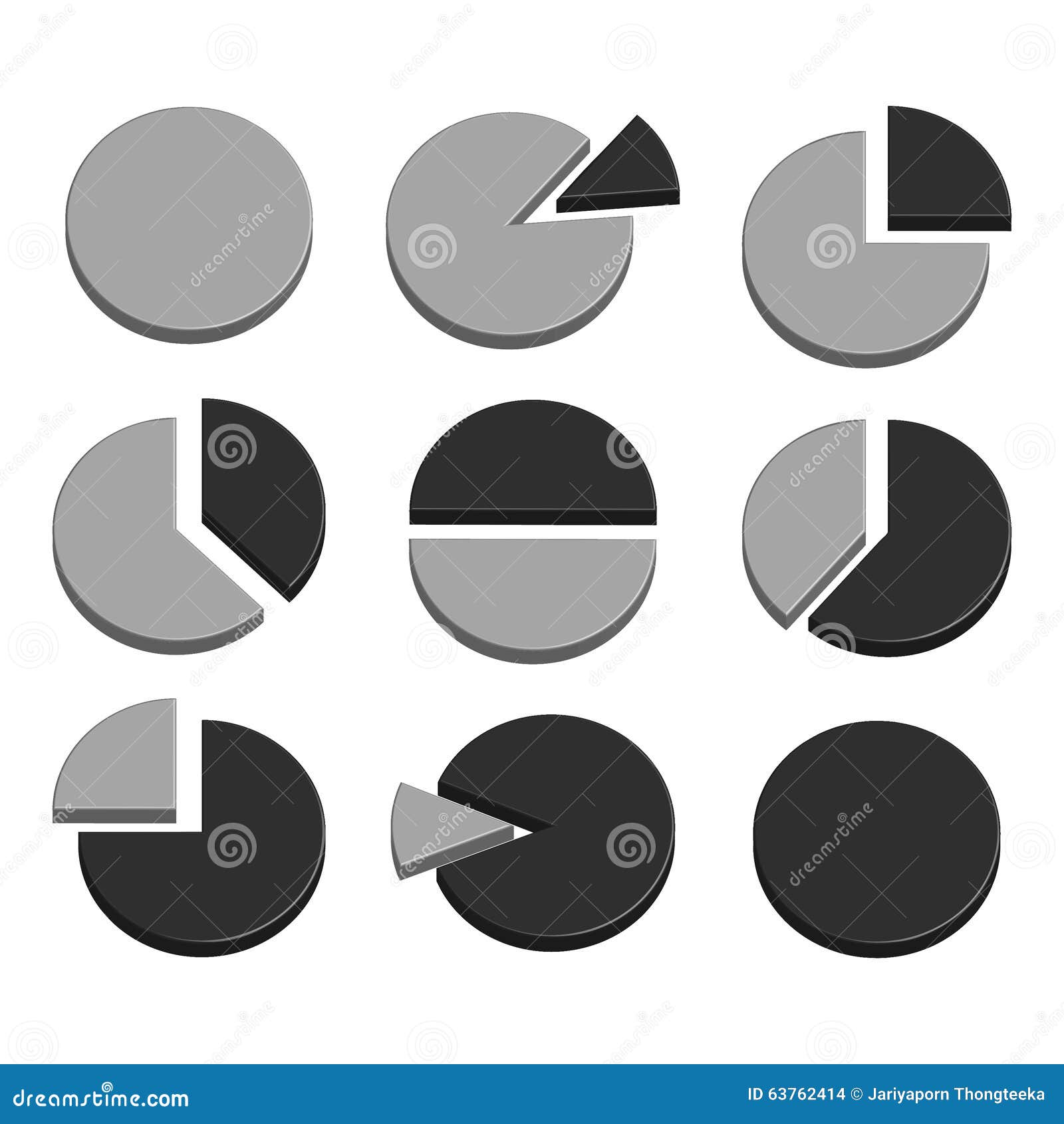 Business Graph Diagram Chart Icon Set For Design Presentation In , 3D ...