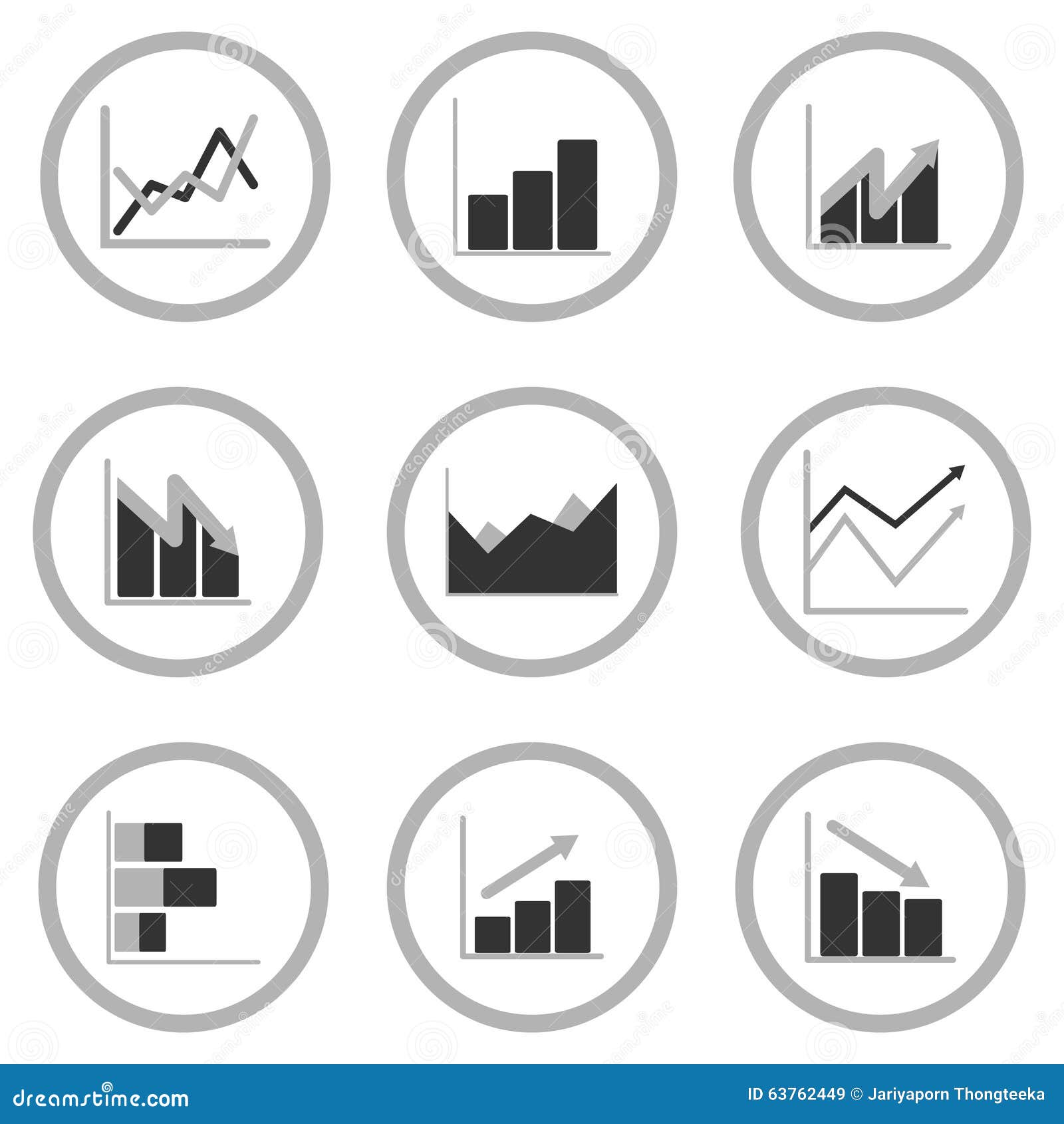 Business Graph Diagram Chart Icon Set for Design Presentation in , Mono ...