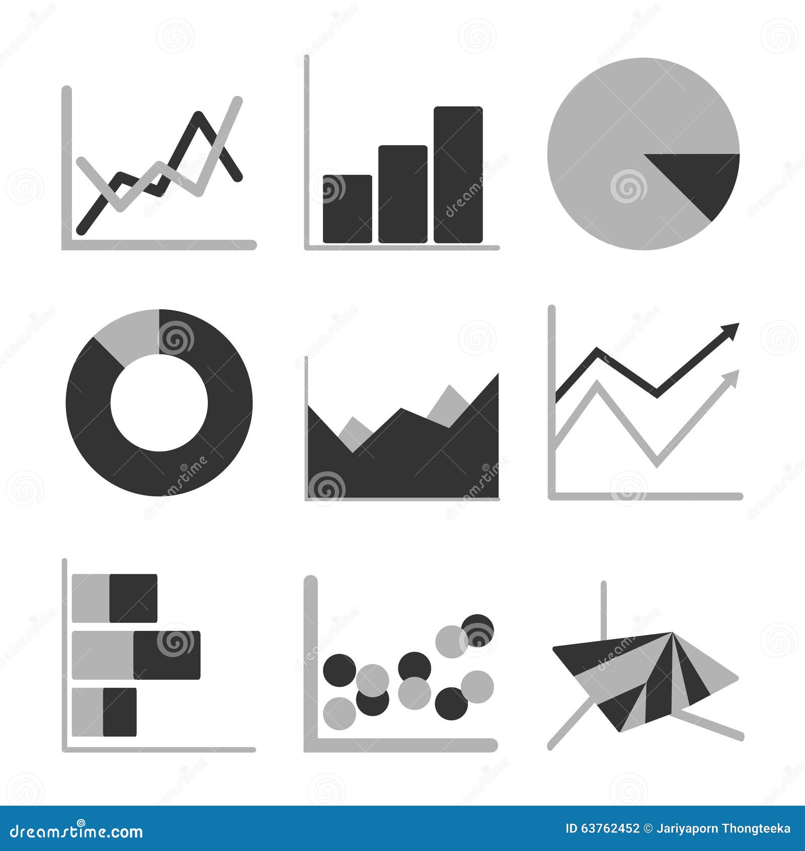 Business Graph Diagram Chart Icon Set for Design Presentation in , Mono ...