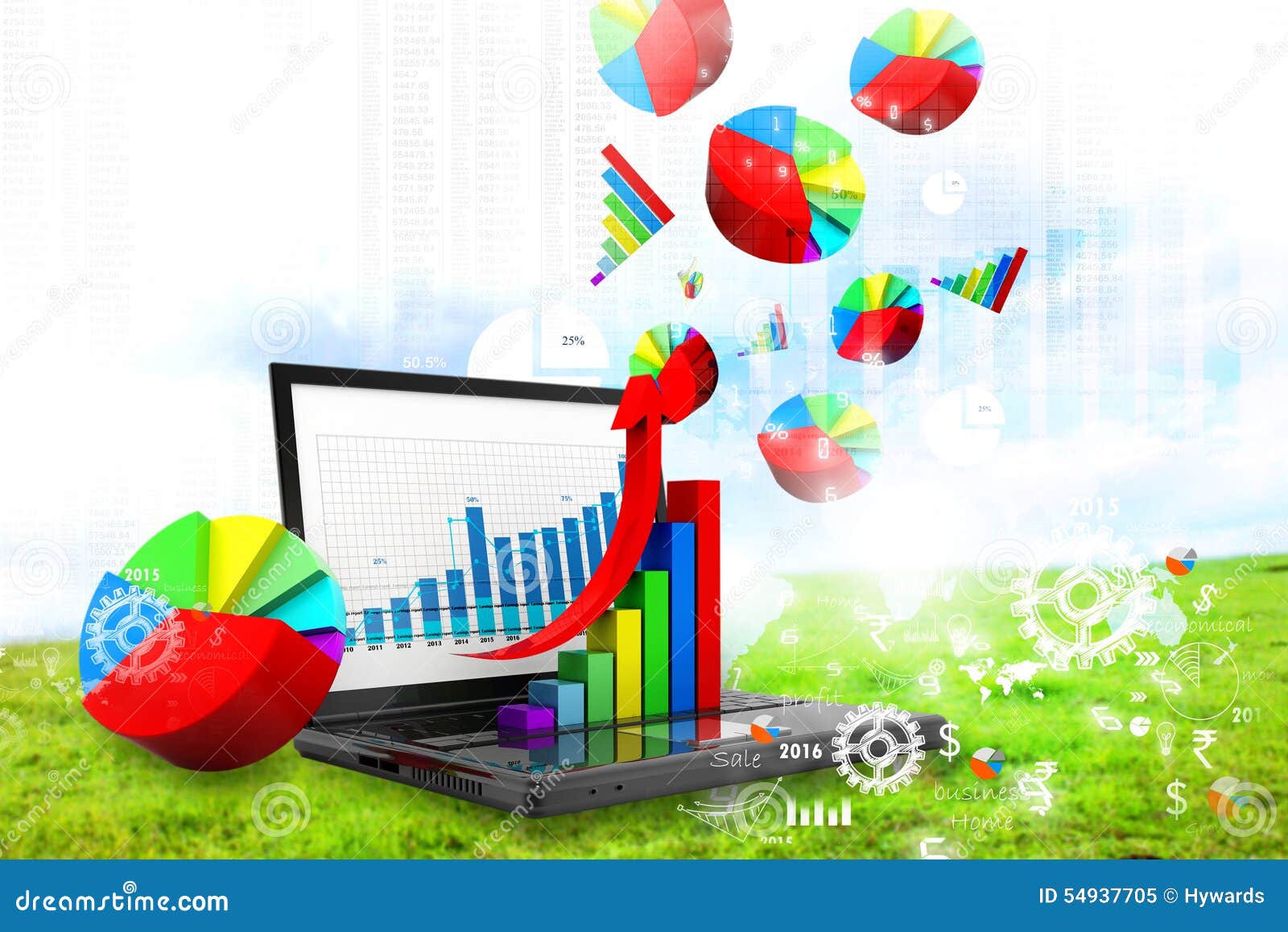 Business graph stock illustration. Illustration of digital - 54937705