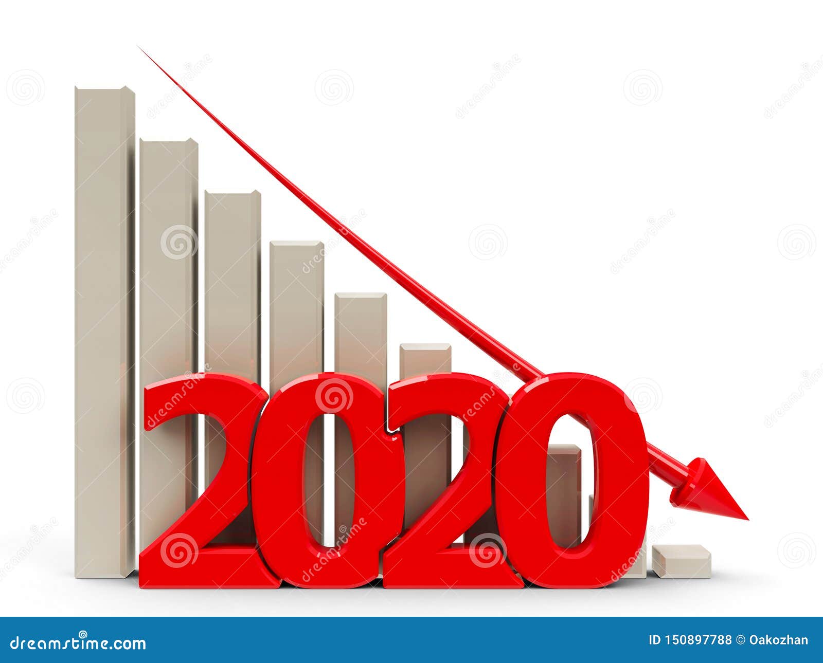 Business graph down 2020 stock illustration. Illustration of isolated ...