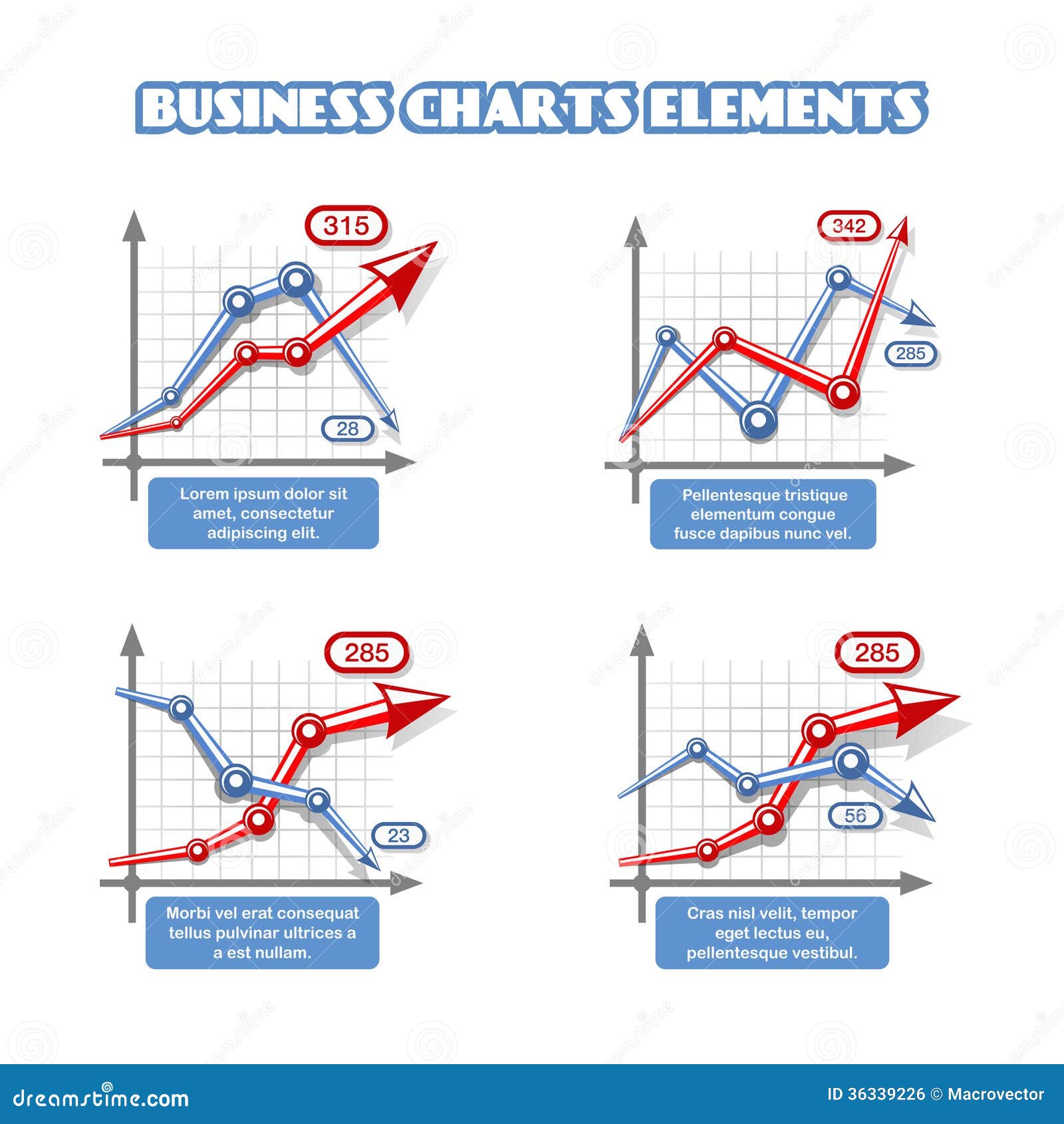 Business Graph Elements for Infographics Stock Vector - Illustration of ...
