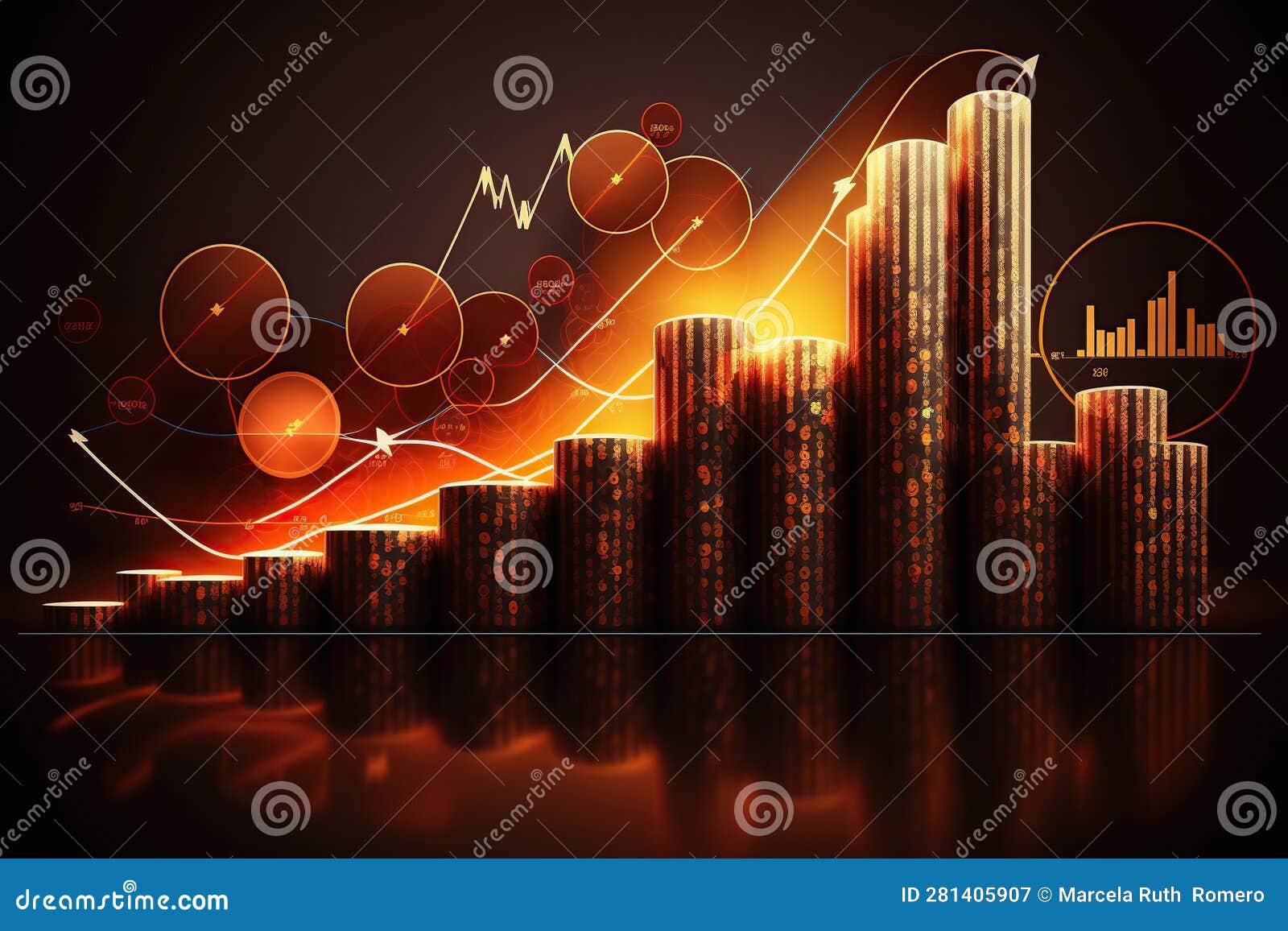 Business Graph Finance Chart Diagram on Economy. Generative AI Stock ...