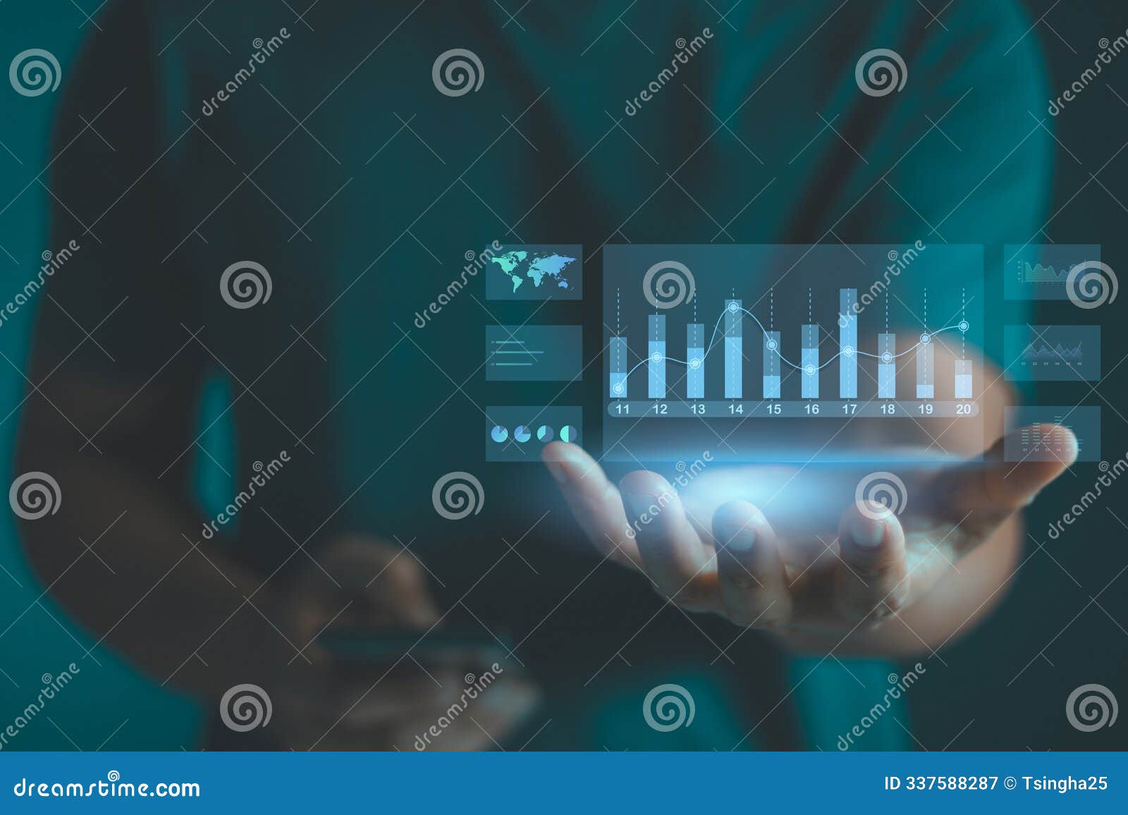 Business Graph Financial Report Technology. Businessman or Analytics ...