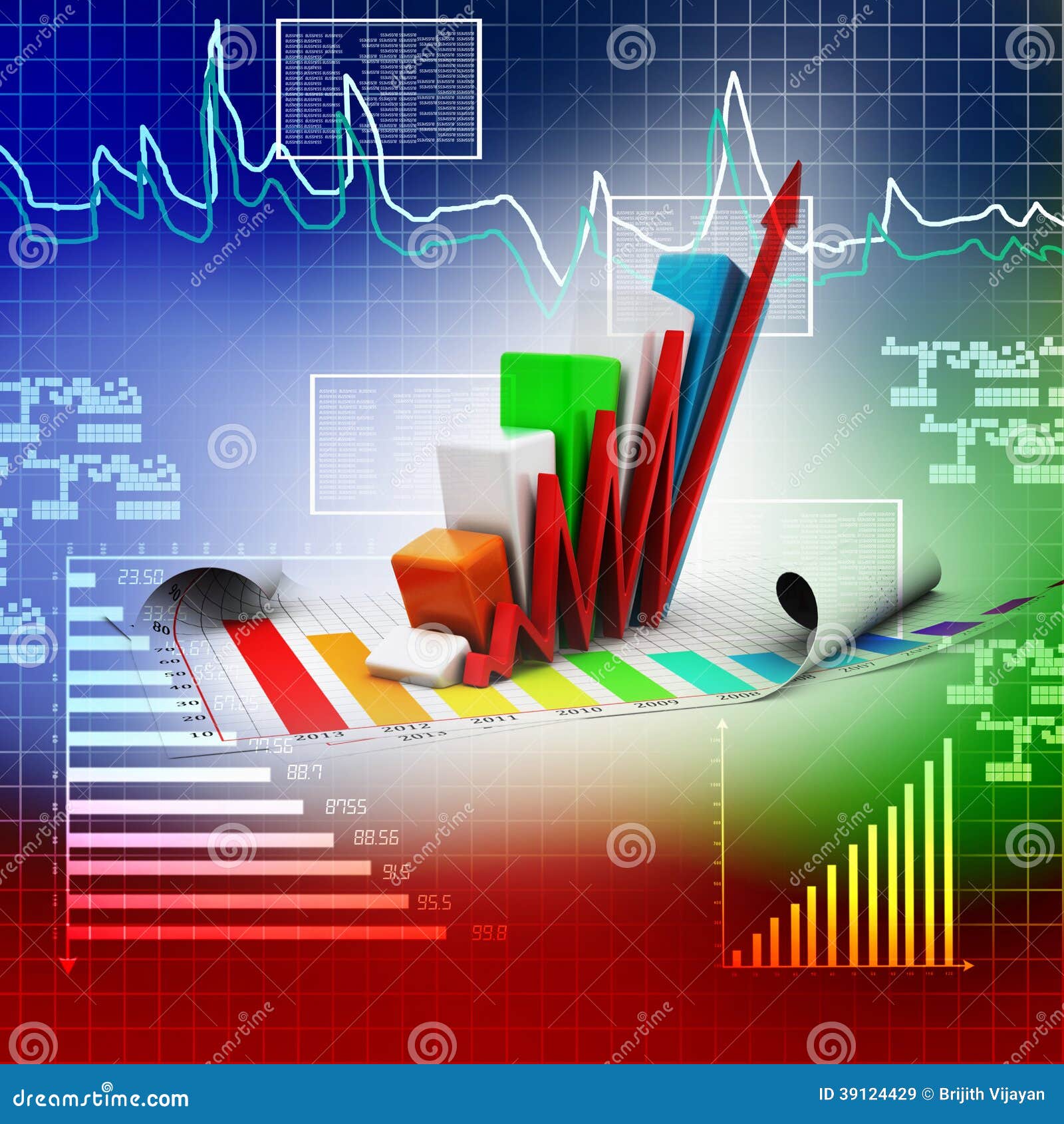 Business graph going up stock illustration. Illustration of ...