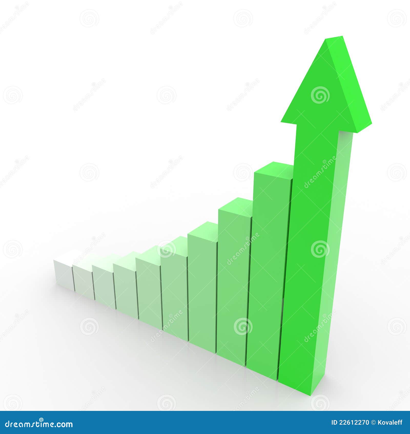 Business Graph with Going Up Green Arrow. Stock Illustration ...