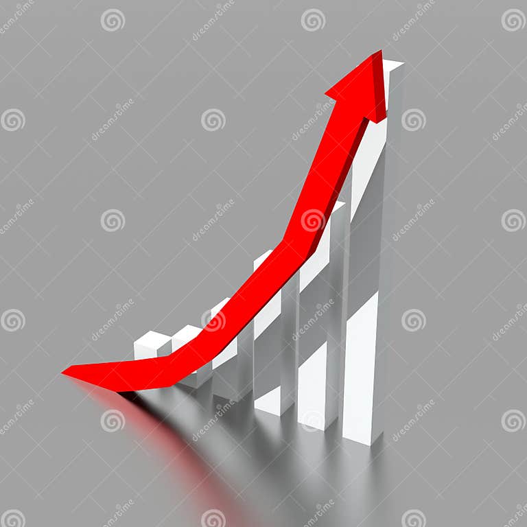 Business Graph with Going Up Red Arrow Stock Illustration ...