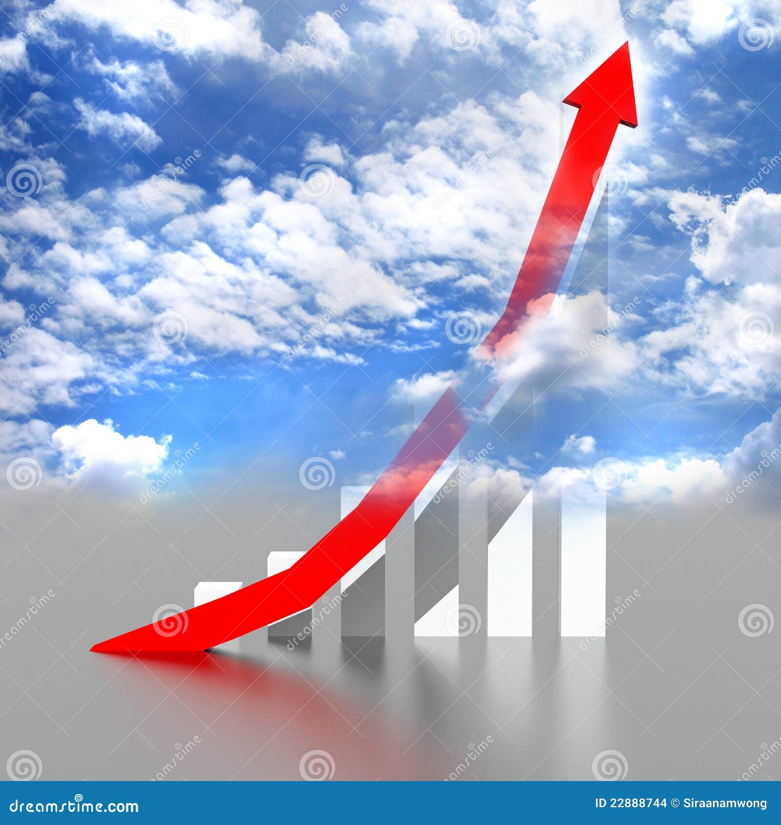 Business Graph with Going Up Red Arrow Stock Illustration ...
