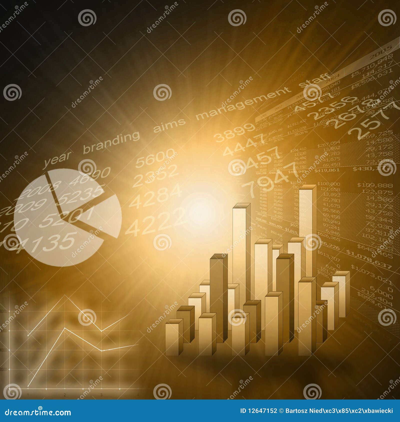 Business graph - golden stock illustration. Illustration of chart ...