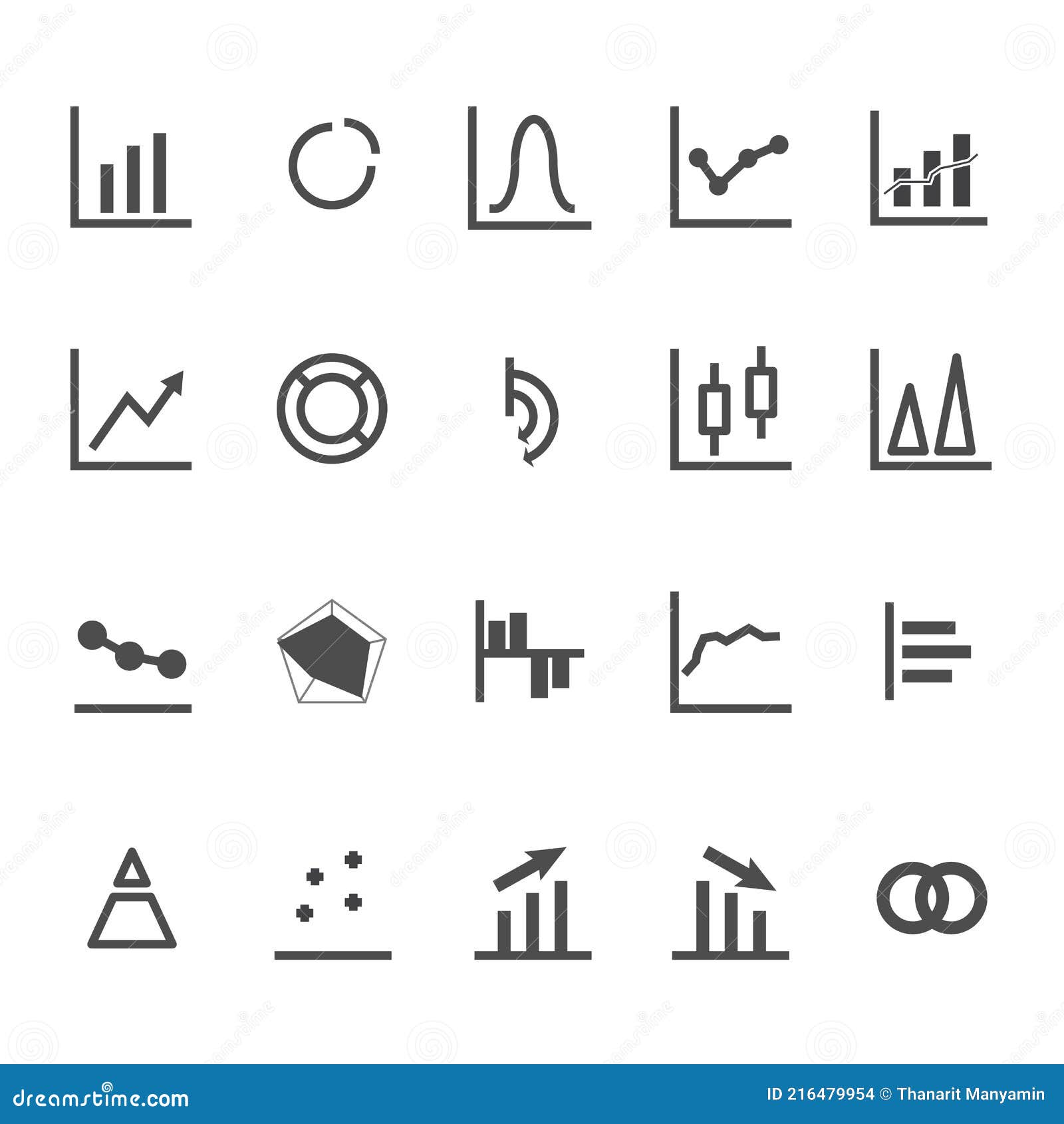 Business Graph Graphic Icon. Linear Growth Chart Finance Vector ...