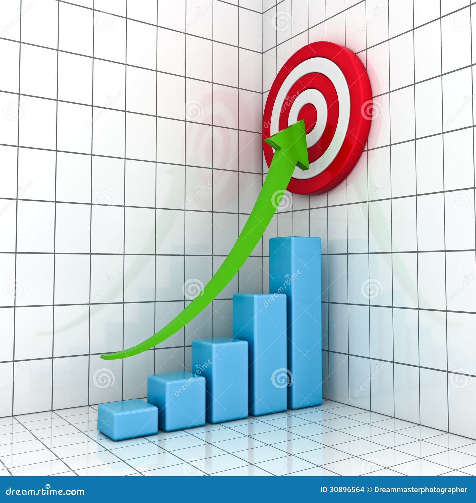 Business Graph with Green Rising Arrow Stock Illustration ...
