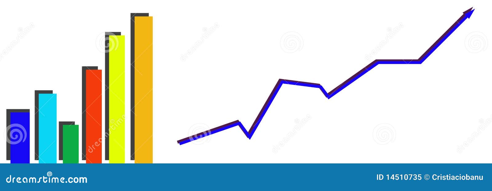 Business graph growing stock illustration. Illustration of executive ...