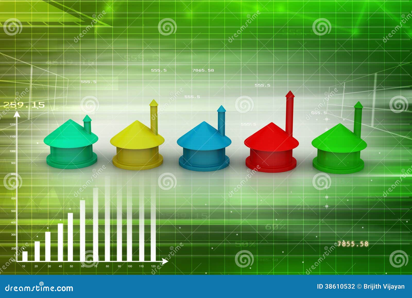 Business graph growing up stock illustration. Illustration of achieve ...