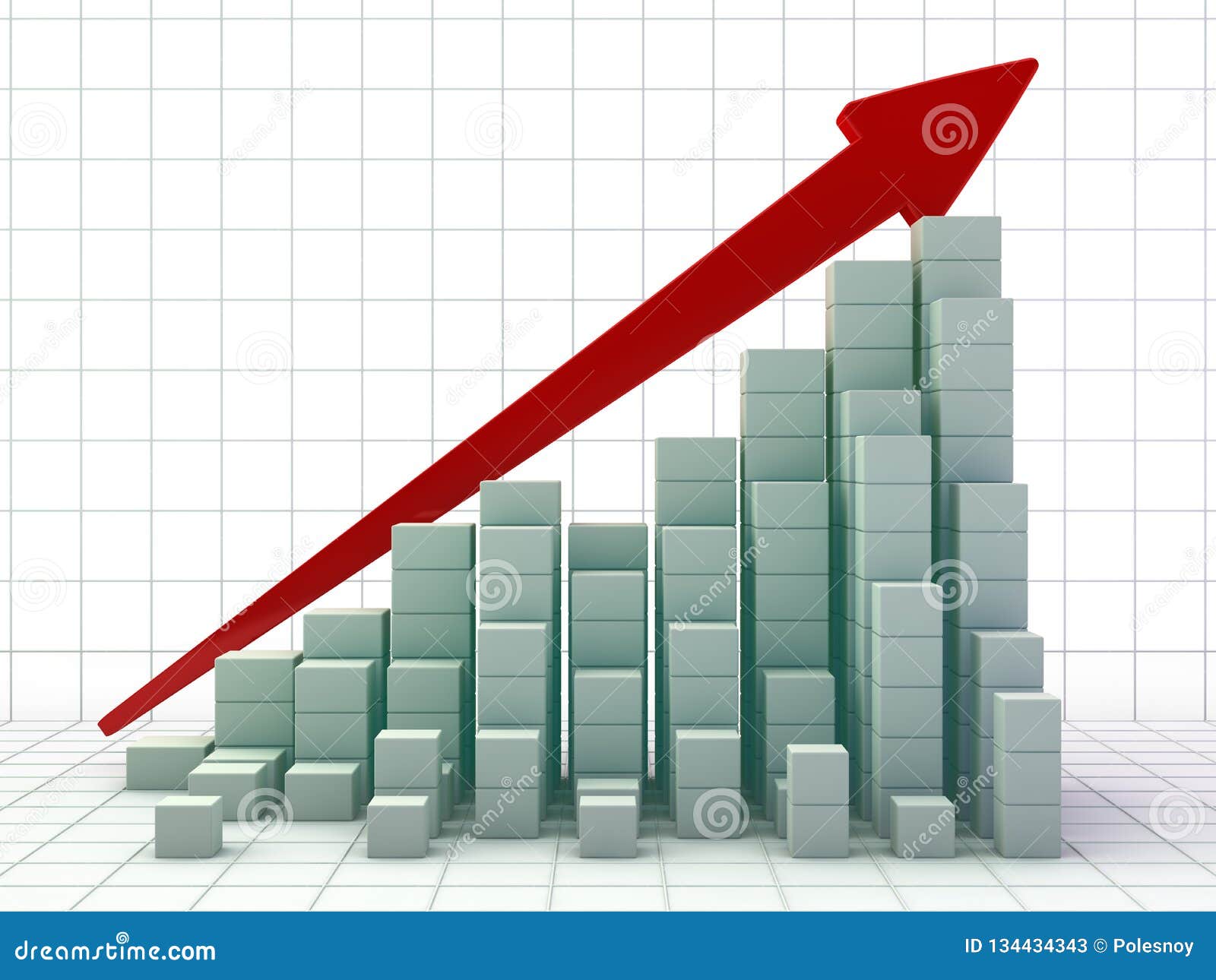 Business Graph and Growth Chart. 3D Stock Illustration - Illustration ...