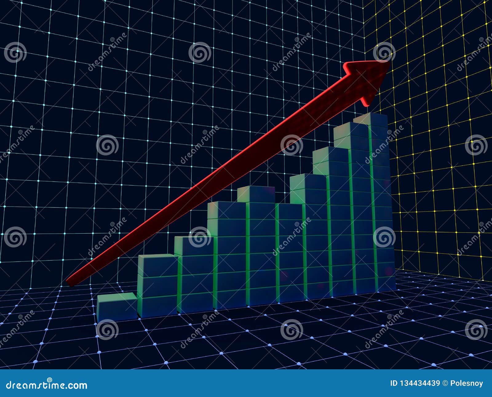 Business Graph and Growth Chart. 3D Stock Illustration - Illustration ...