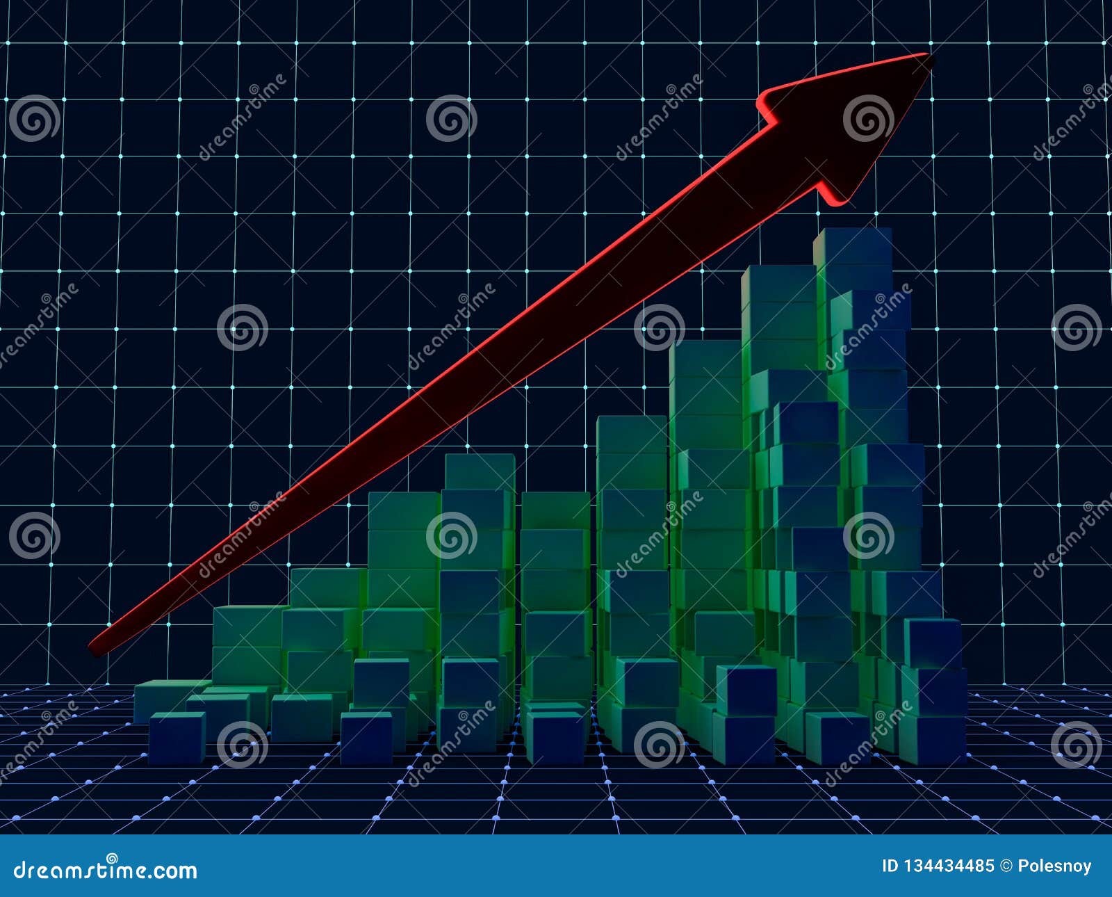 Business Graph and Growth Chart. 3D Stock Illustration - Illustration ...