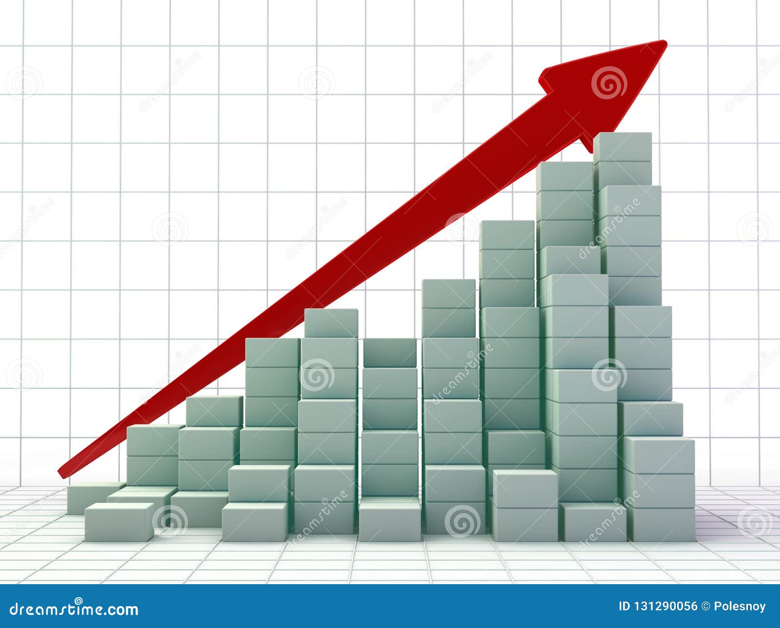 Business Graph and Growth Chart. 3D Stock Illustration - Illustration ...