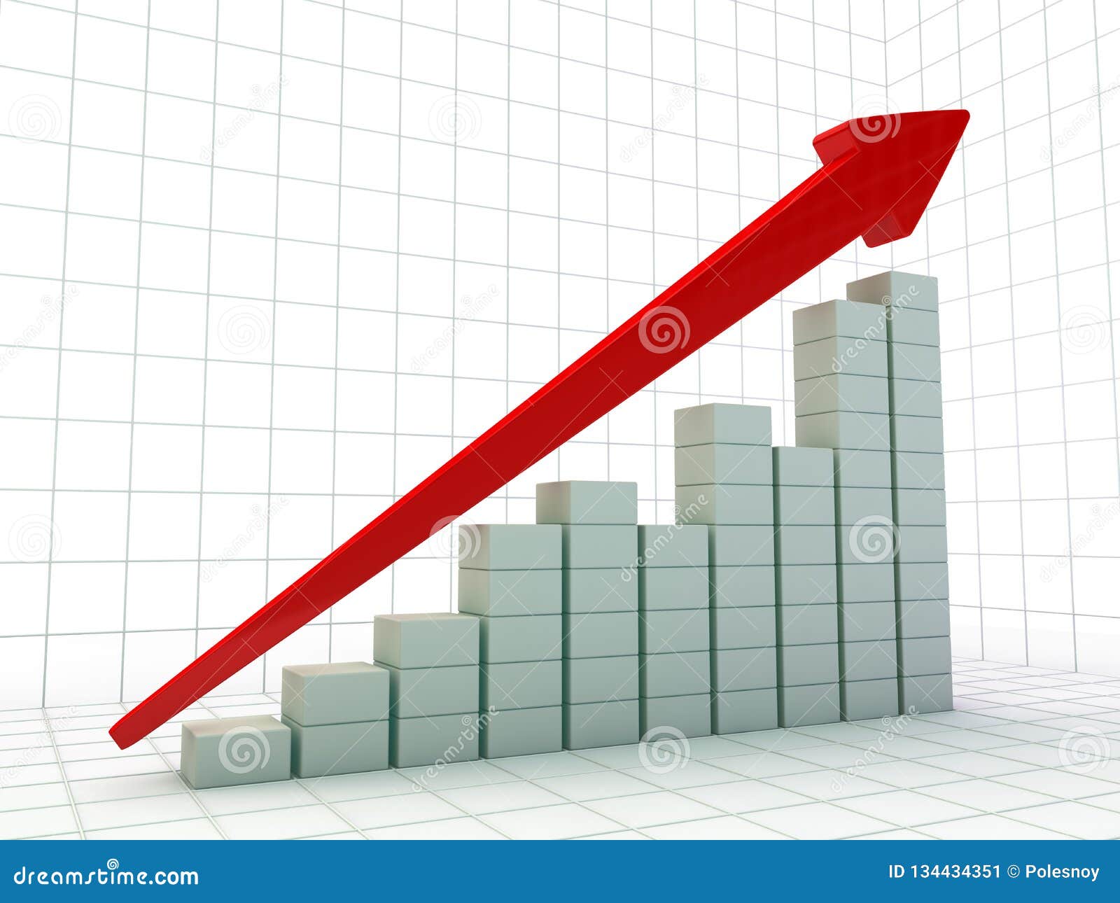 Business Graph and Growth Chart. 3D Stock Illustration - Illustration ...