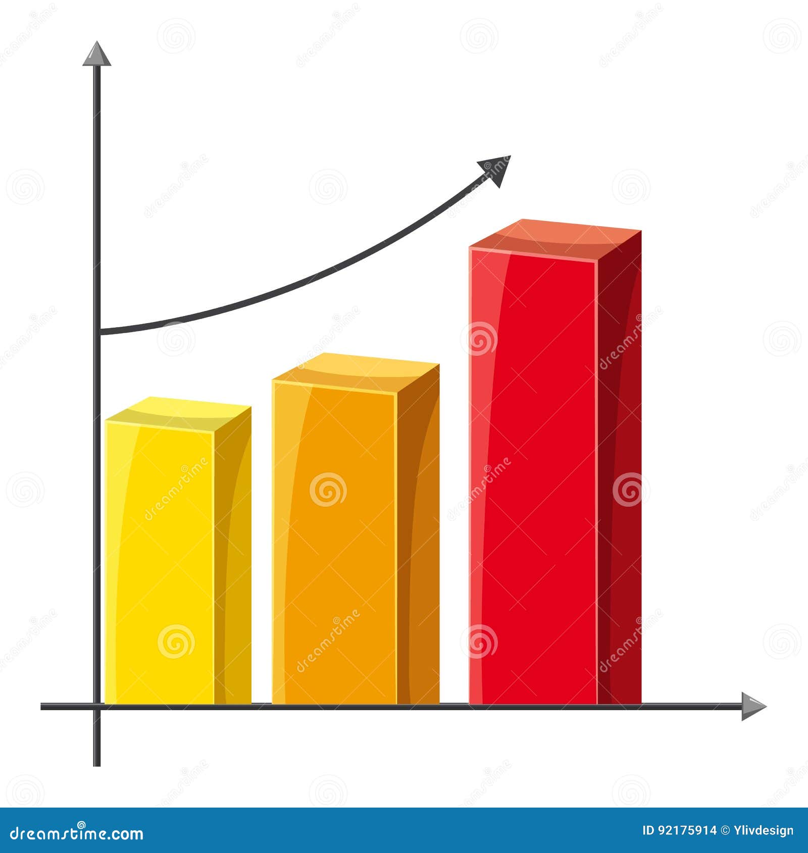 Business Graph of Growth Icon, Cartoon Style Stock Vector ...