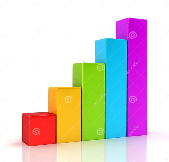 Business Graph Growth Progress Over White Stock Illustration ...