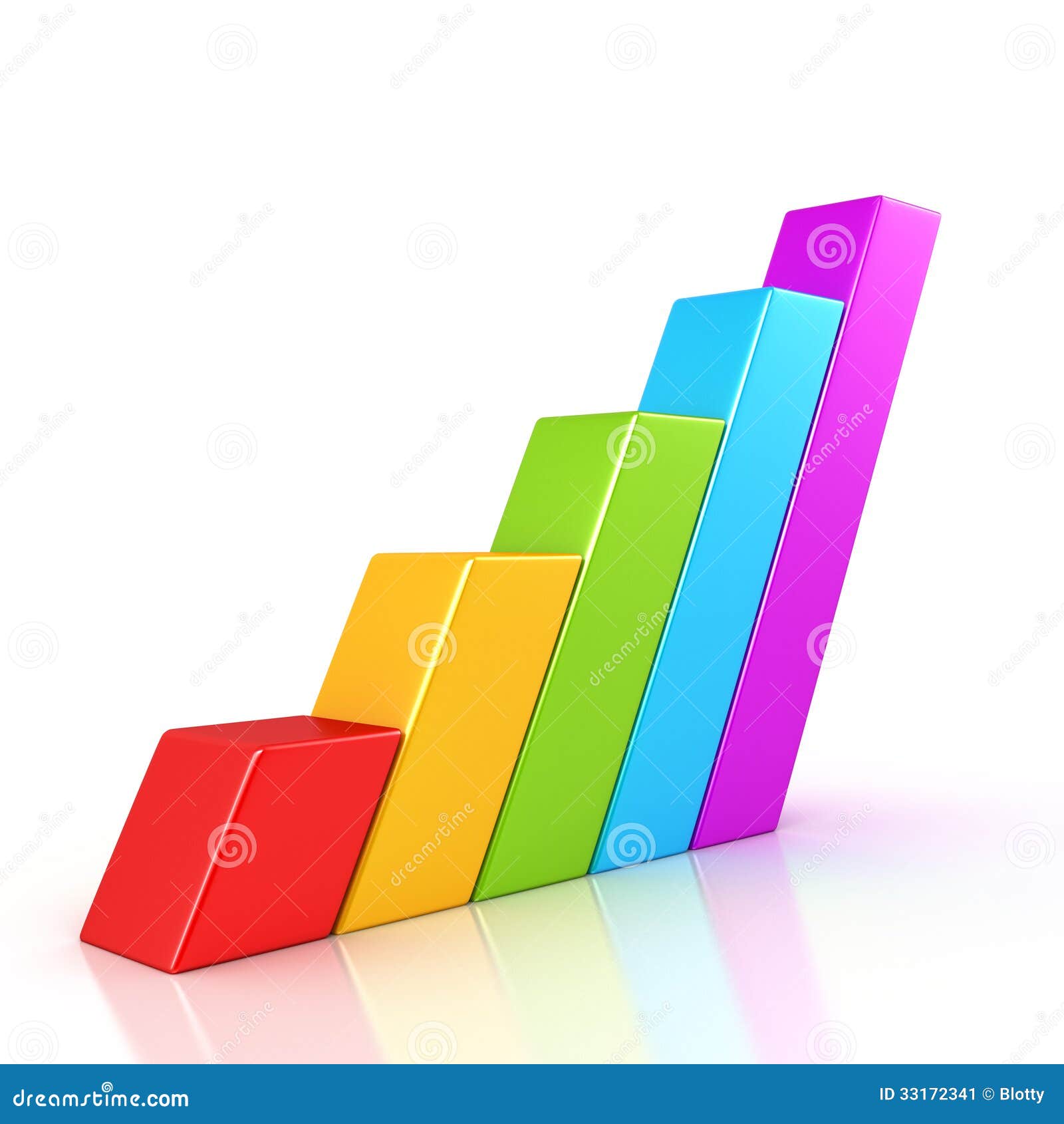 Business Graph Growth Progress Over White Stock Illustration ...