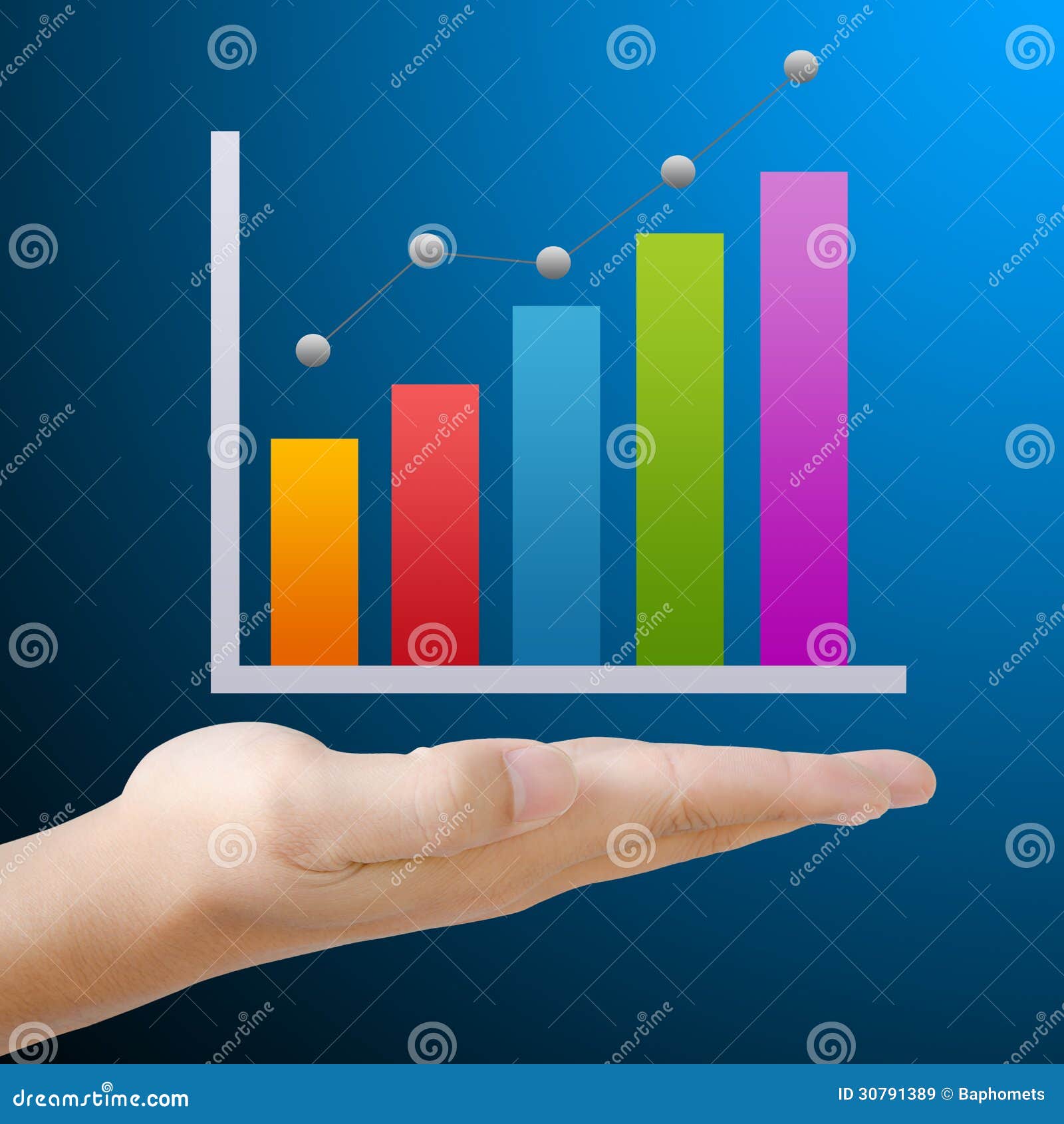 Business graph on hand stock image. Image of competition - 30791389
