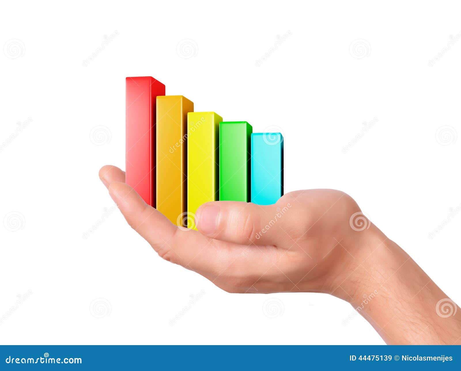 Business Graph in the Hand on White Background Stock Image - Image of ...