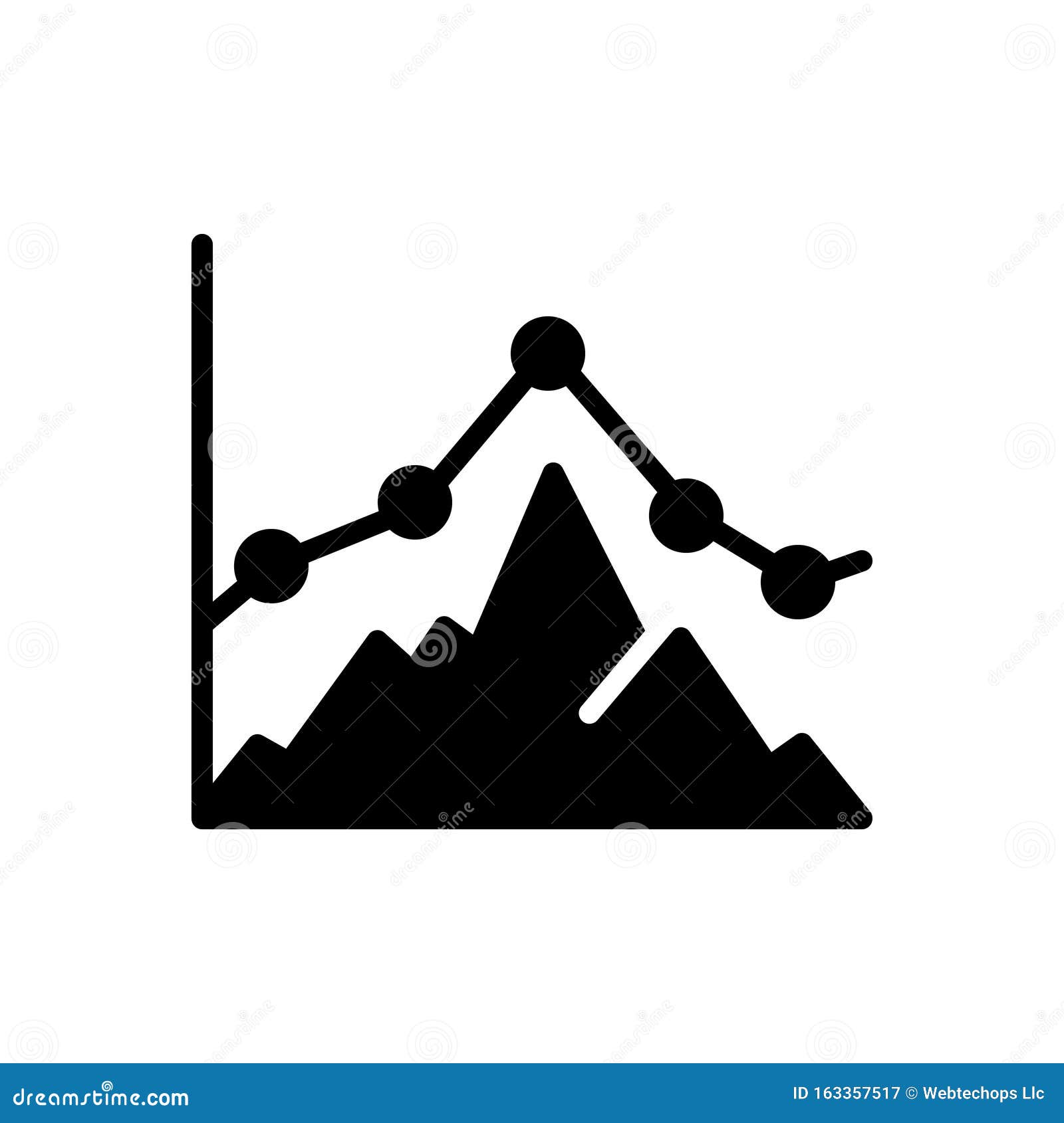 Black Solid Icon for Business Graph, Representation and Chart Stock ...