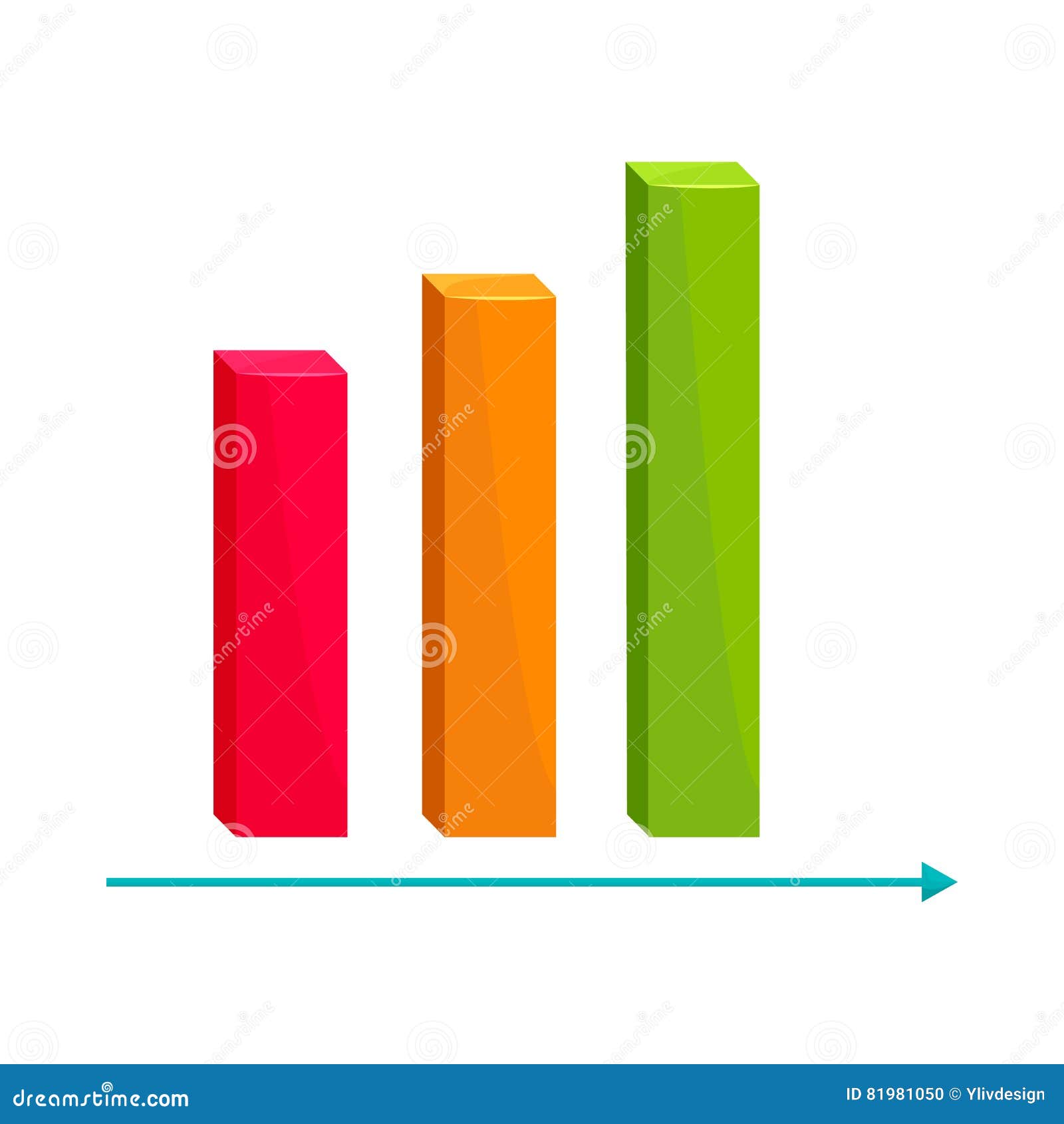 Business Graph Icon in Cartoon Style Stock Vector - Illustration of ...