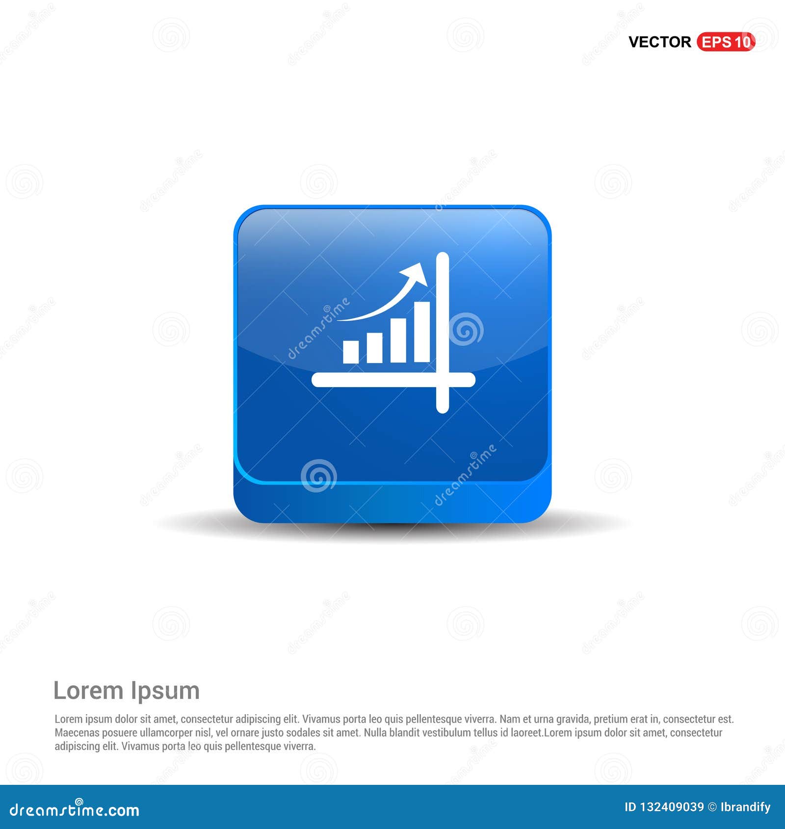 Business Graph Icon - 3d Blue Button Stock Vector - Illustration of ...