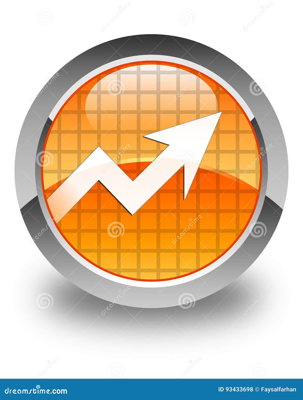 Business Graph Icon Glossy Orange Round Button Stock Illustration ...