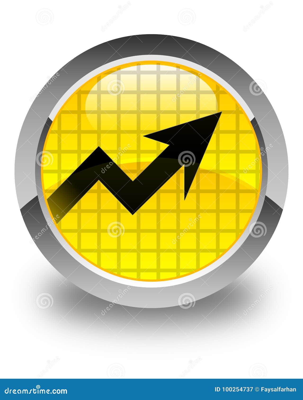 Business Graph Icon Glossy Yellow Round Button Stock Illustration ...