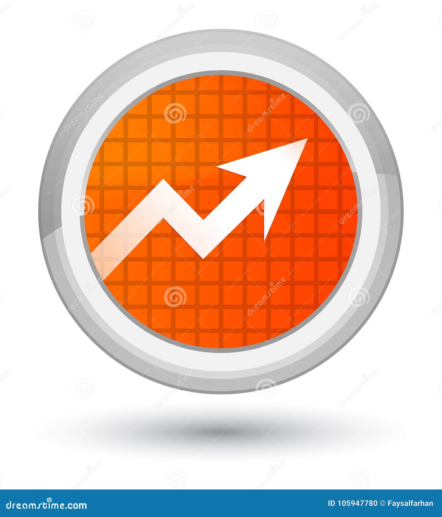Business Graph Icon Prime Orange Round Button Stock Illustration ...