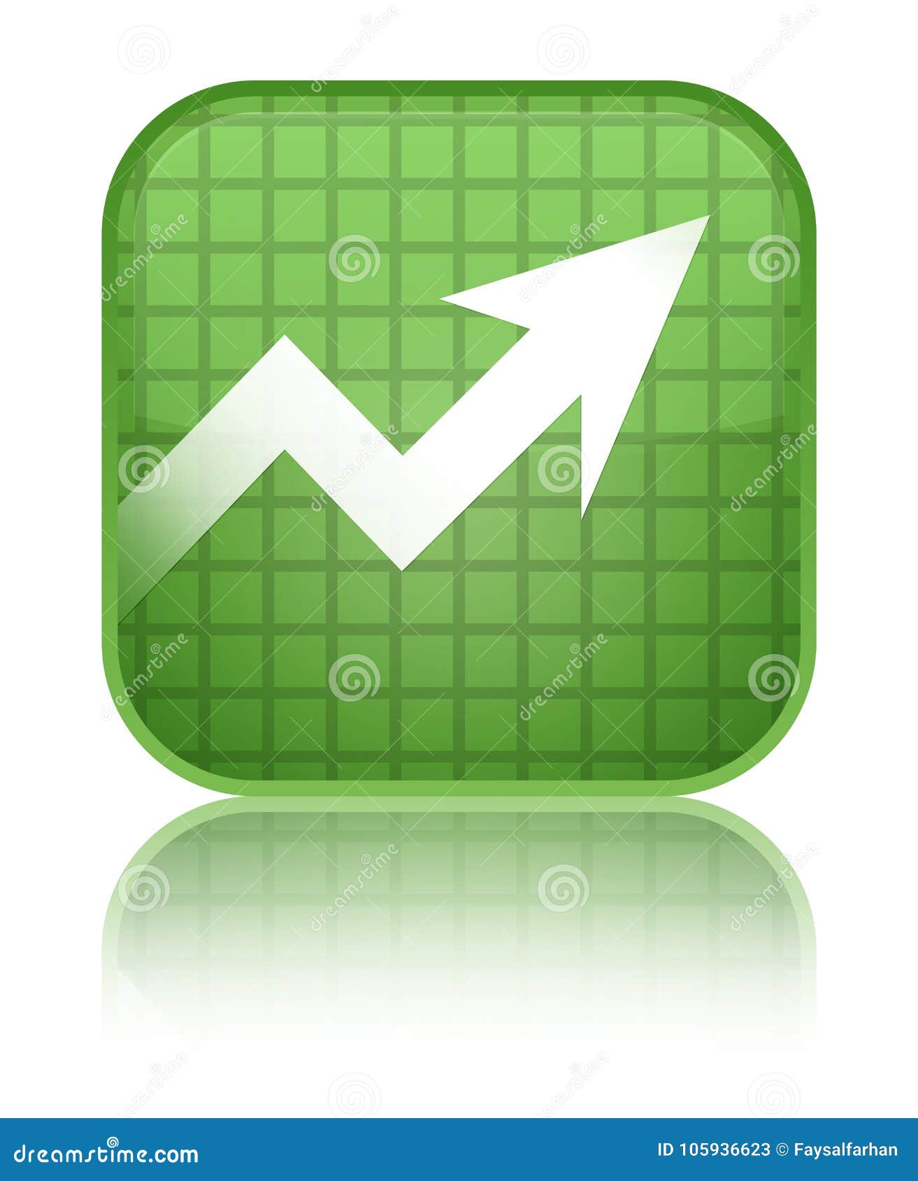 Business Graph Icon Special Soft Green Square Button Stock Illustration ...