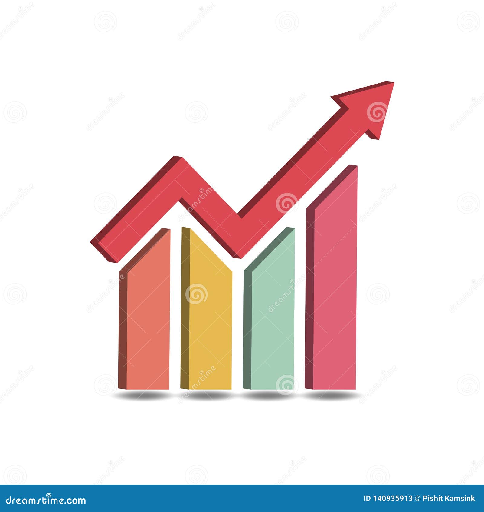 Business Graph Icon Vector 3D Stock Vector - Illustration of report ...