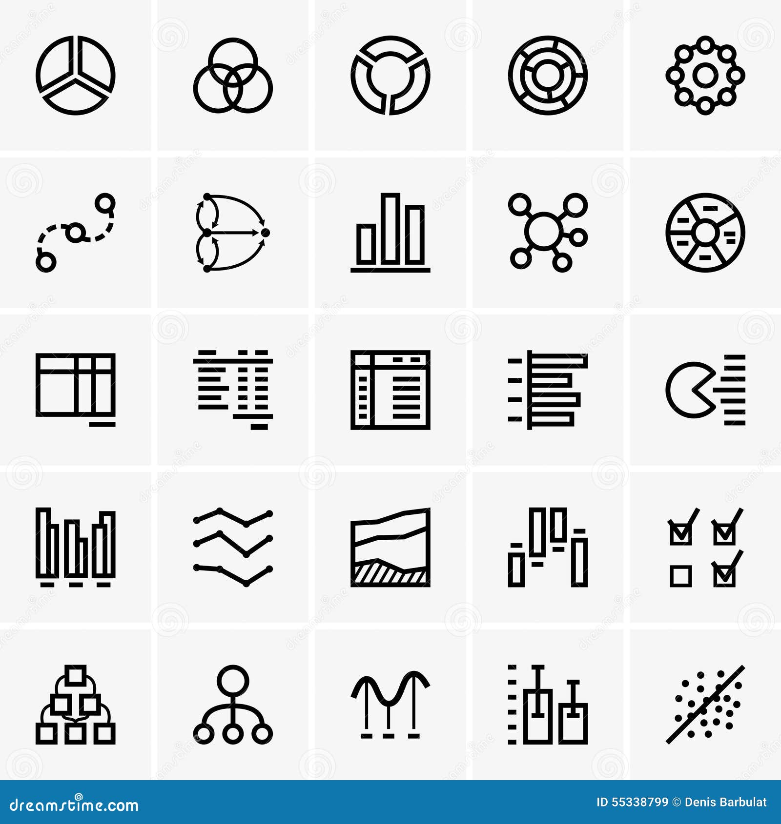 Business graph icons stock vector. Illustration of plot - 55338799